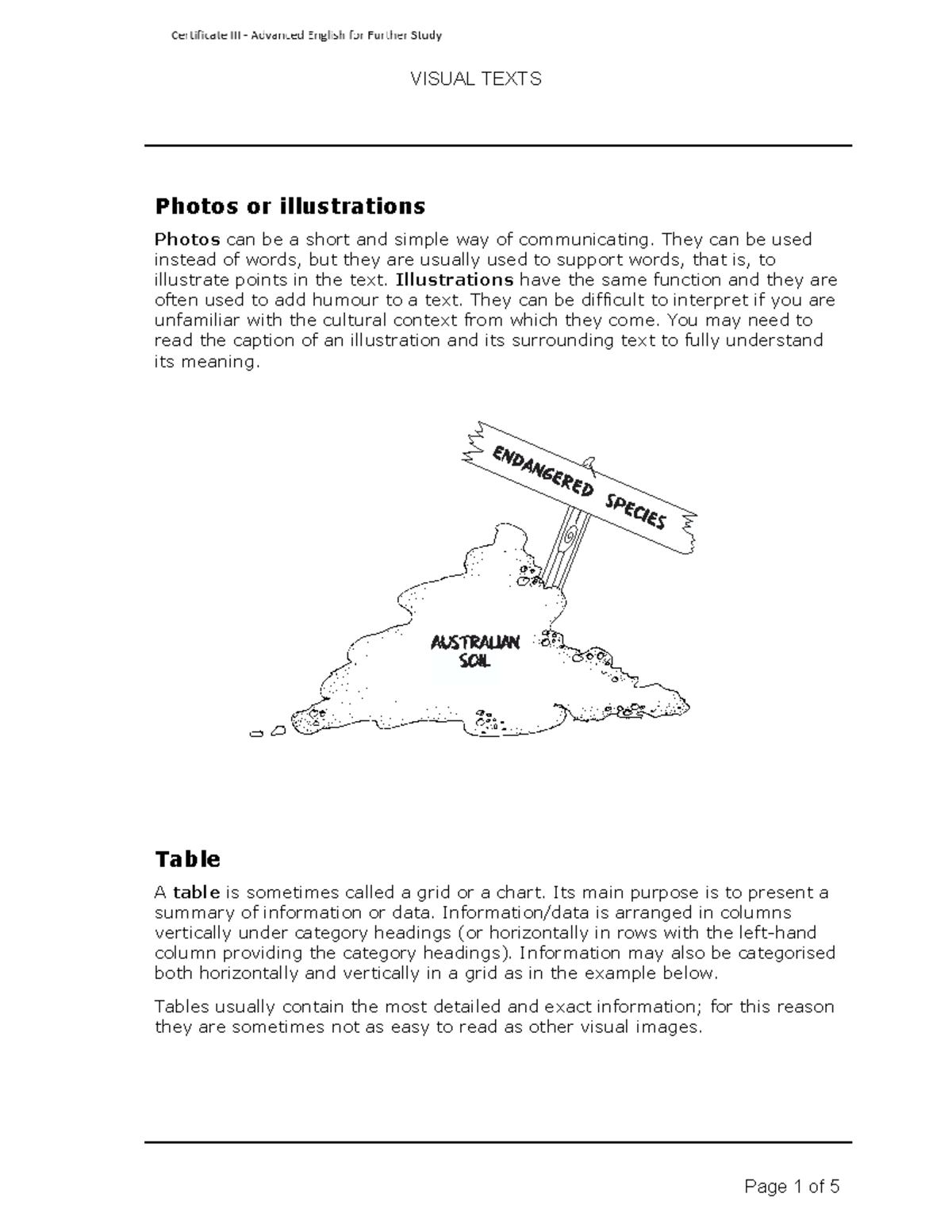 Visual texts 3 11 - 学习材料 - Photos or illustrations Photos can be a ...