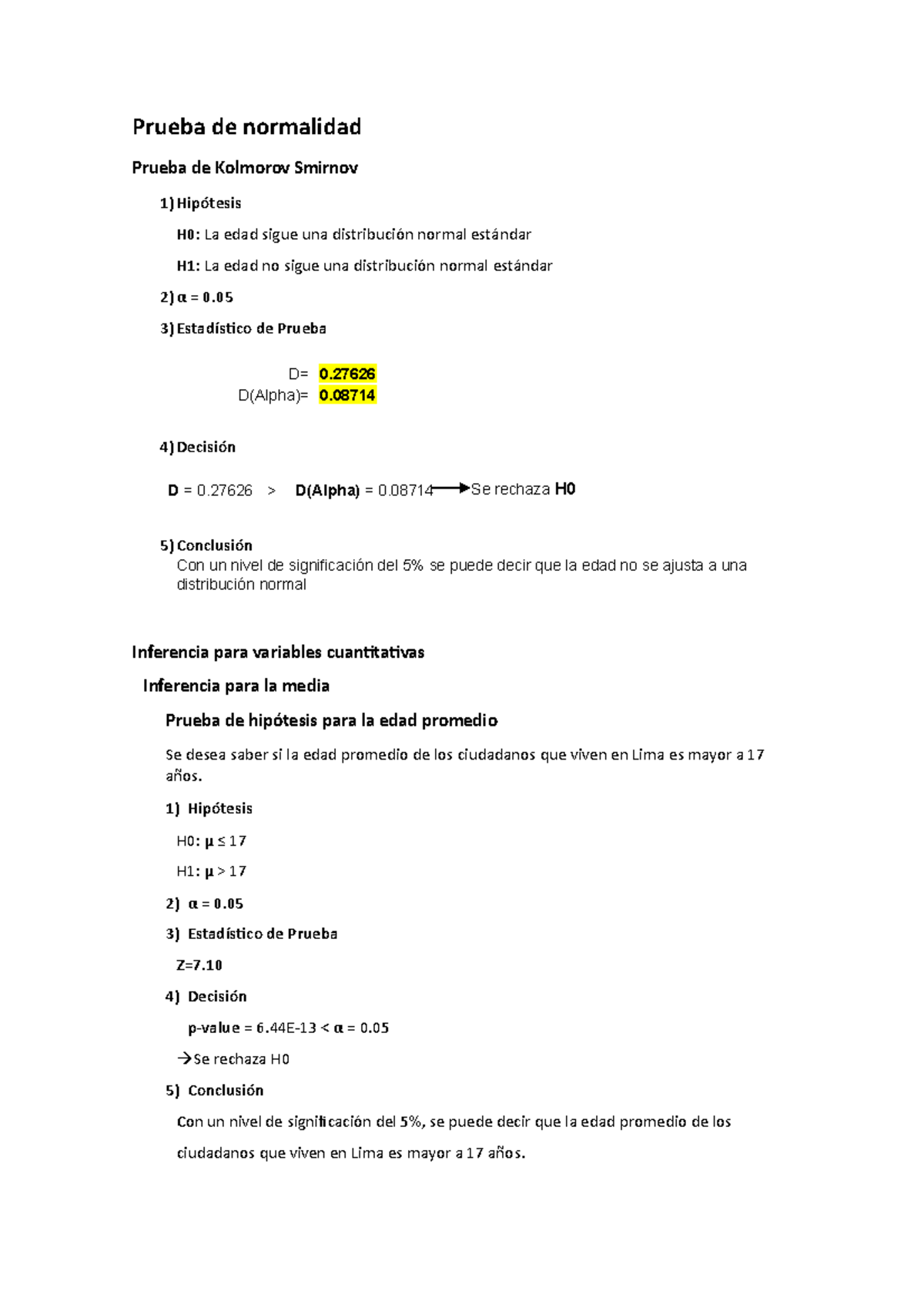 Prueba de normalidad - jklñklj - Prueba de normalidad Prueba de ...