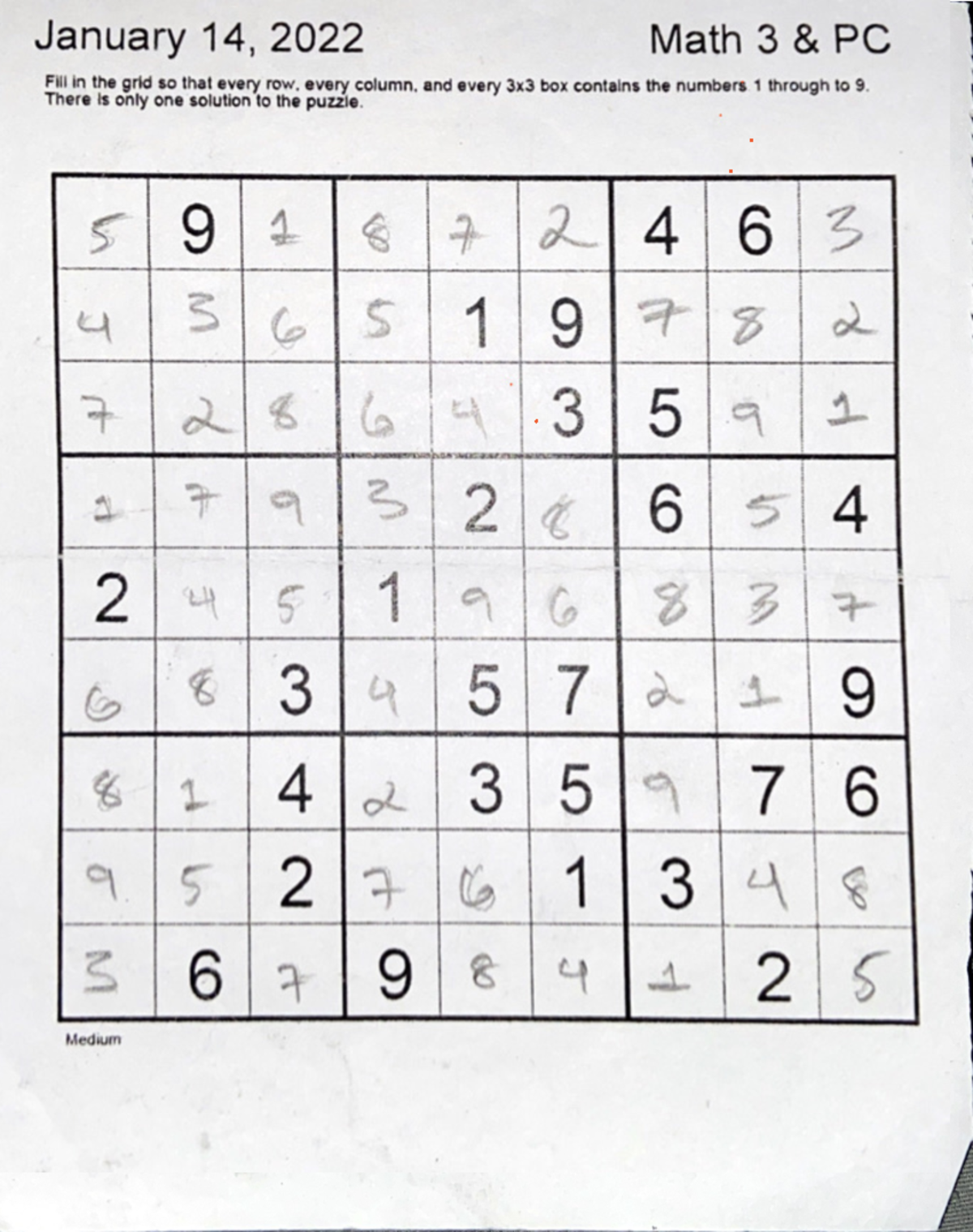 Math extra credit - Math ec sudoku - i i - Studocu