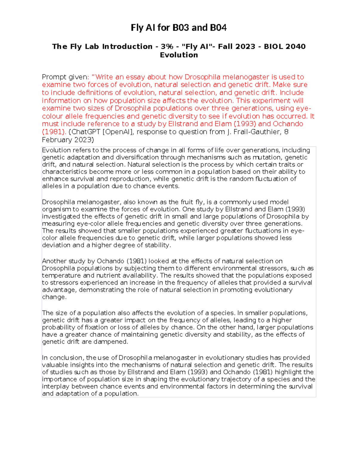Fly lab intro assignment - The Fly Lab Introduction - 3% - "Fly AI ...