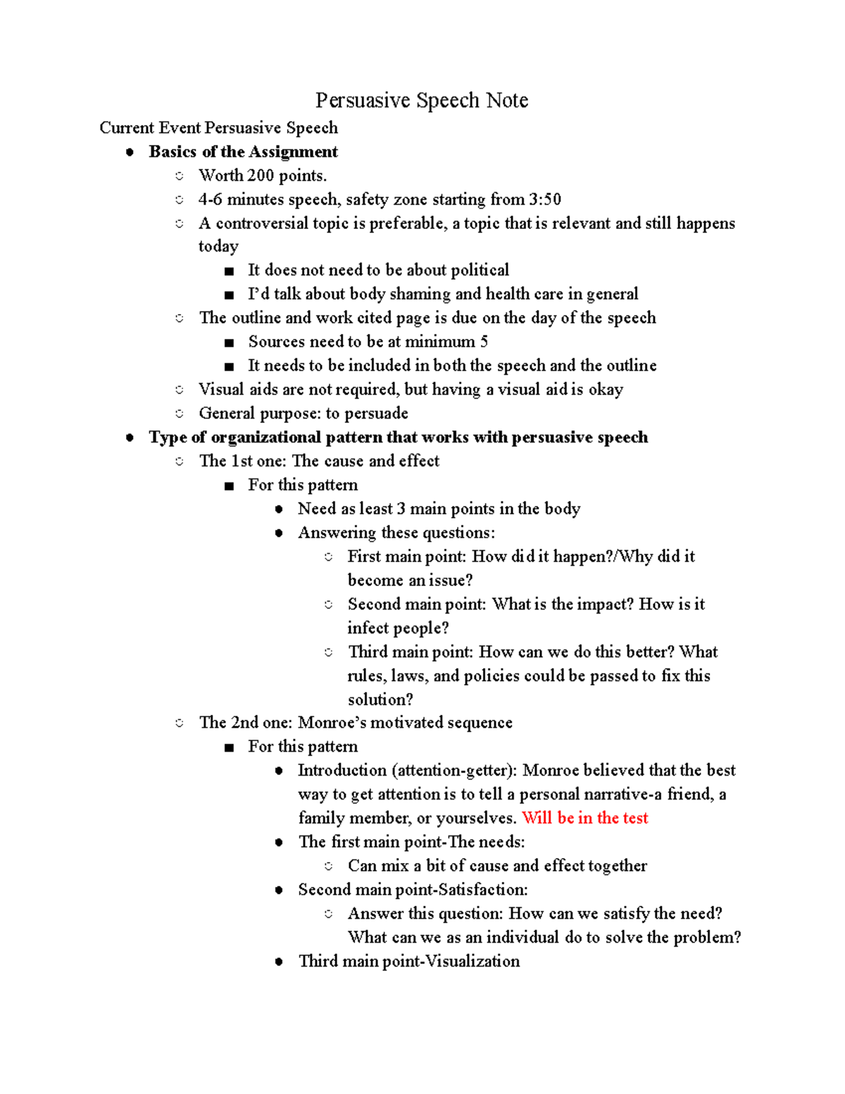 Persuasive Speech Note - Persuasive Speech Note Current Event ...