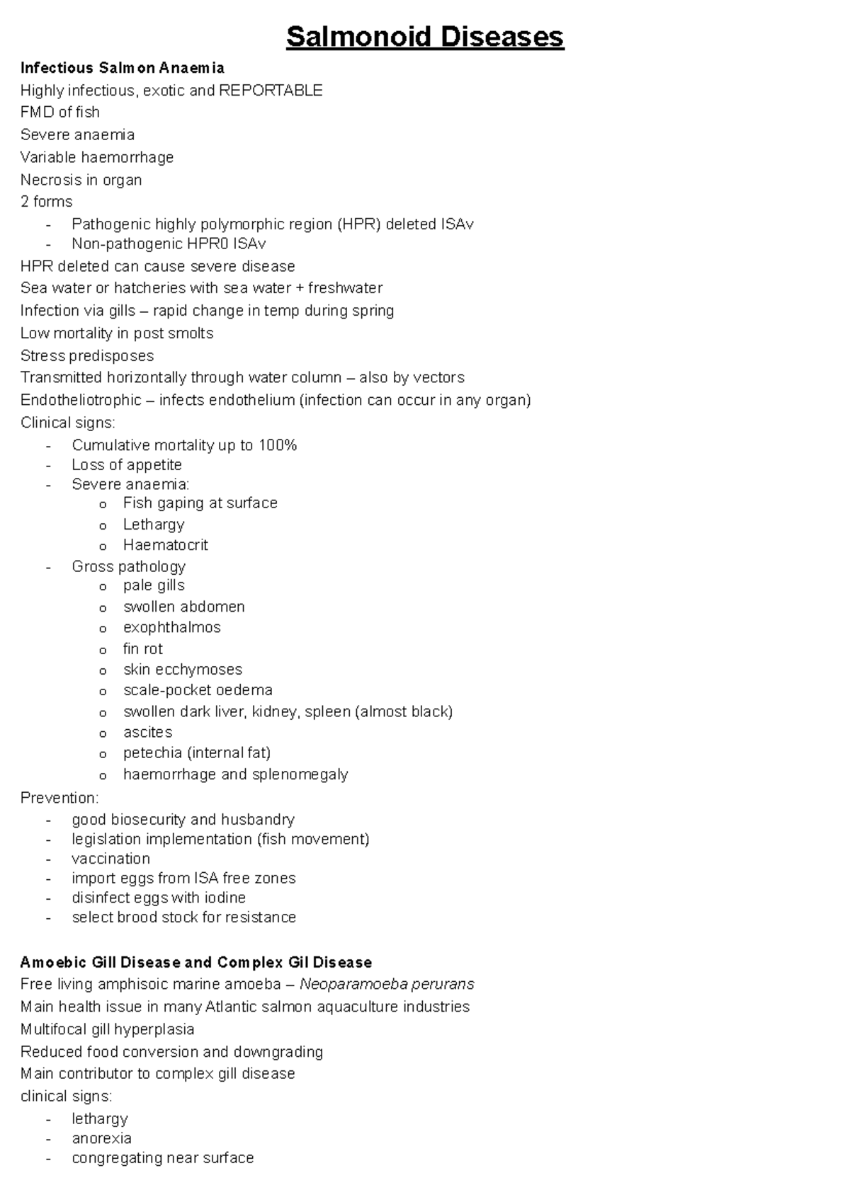Salmonoid Diseases - Salmonoid Diseases Infectious Salmon Anaemia ...