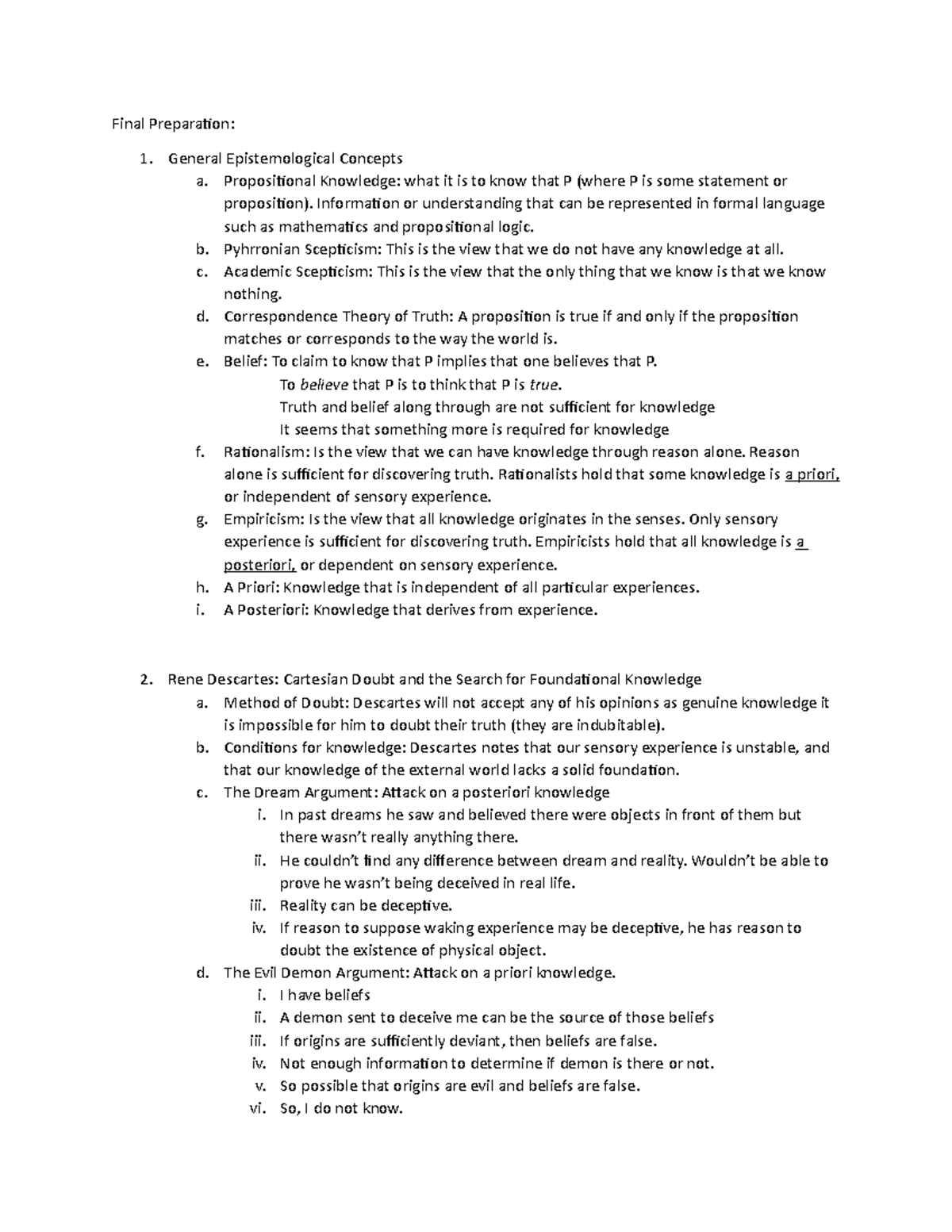 Final Preparation - All of the important stuff they expect you to know ...