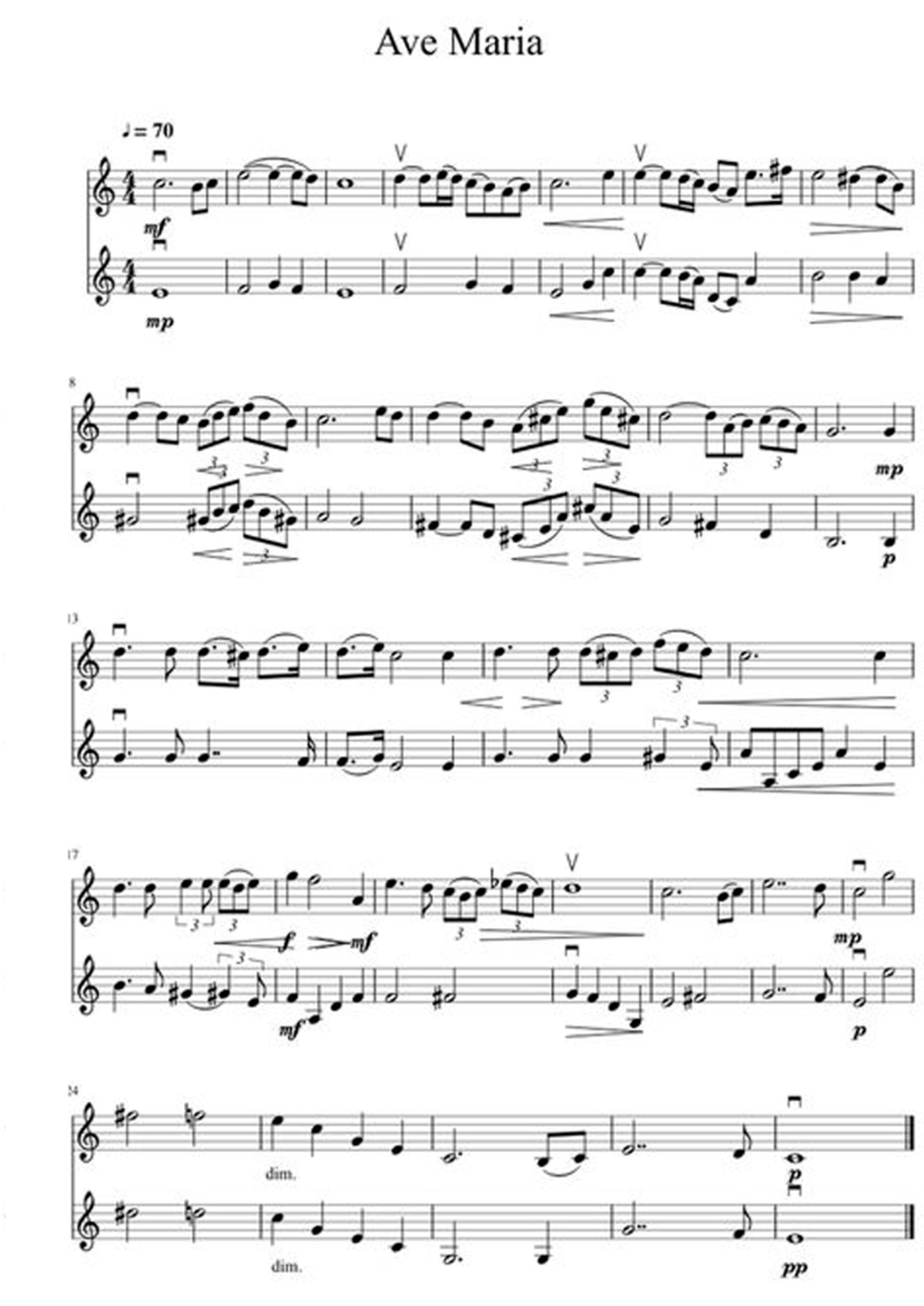 Ave maria duo clarinet - sdaw - Ciències Socials - Ave Maria 70 V mf V ...