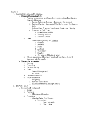 Ch 1, 2, 3, Test Review - Test example questions - Managerial ...