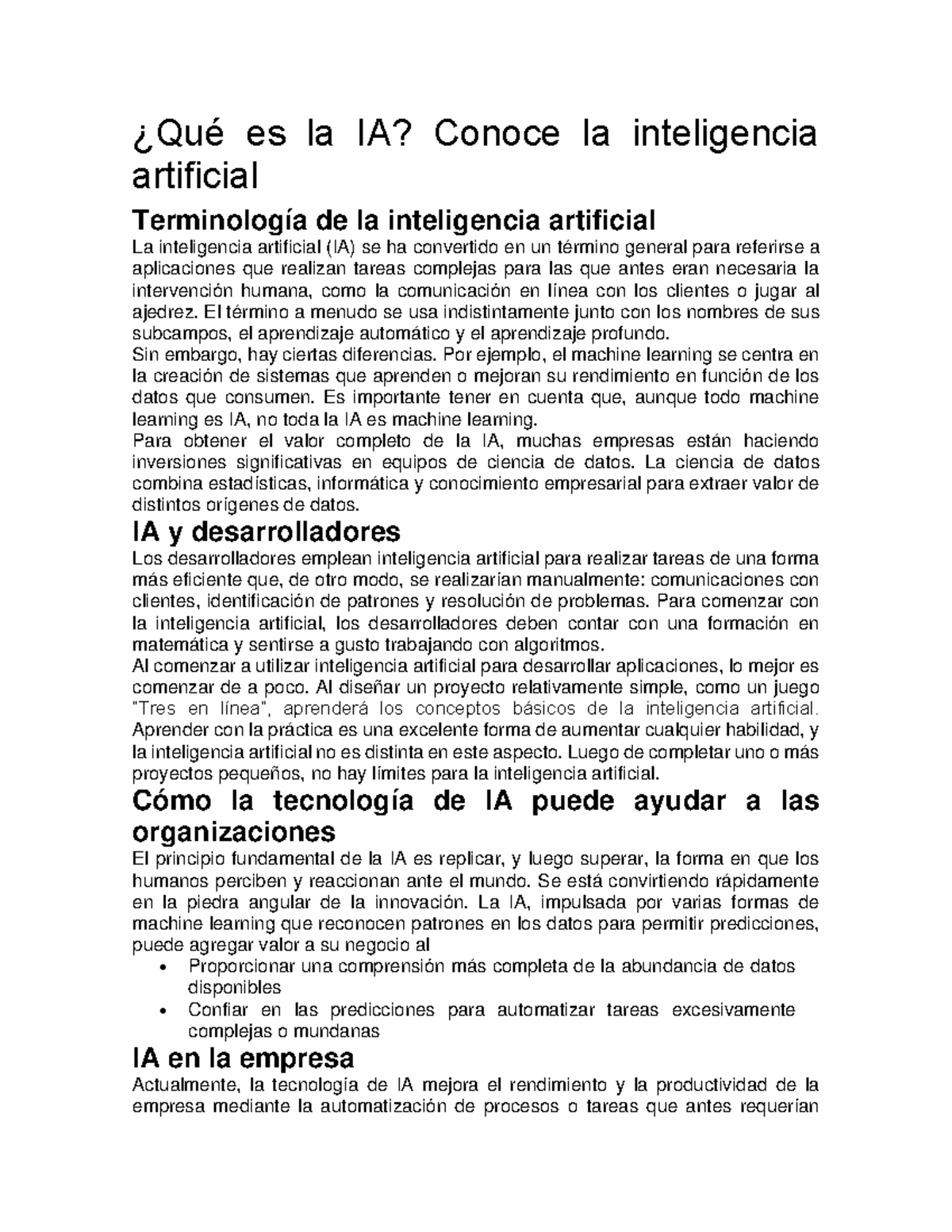 Inteligencia Artificial IA - ¿Qué es la IA? Conoce la inteligencia ...