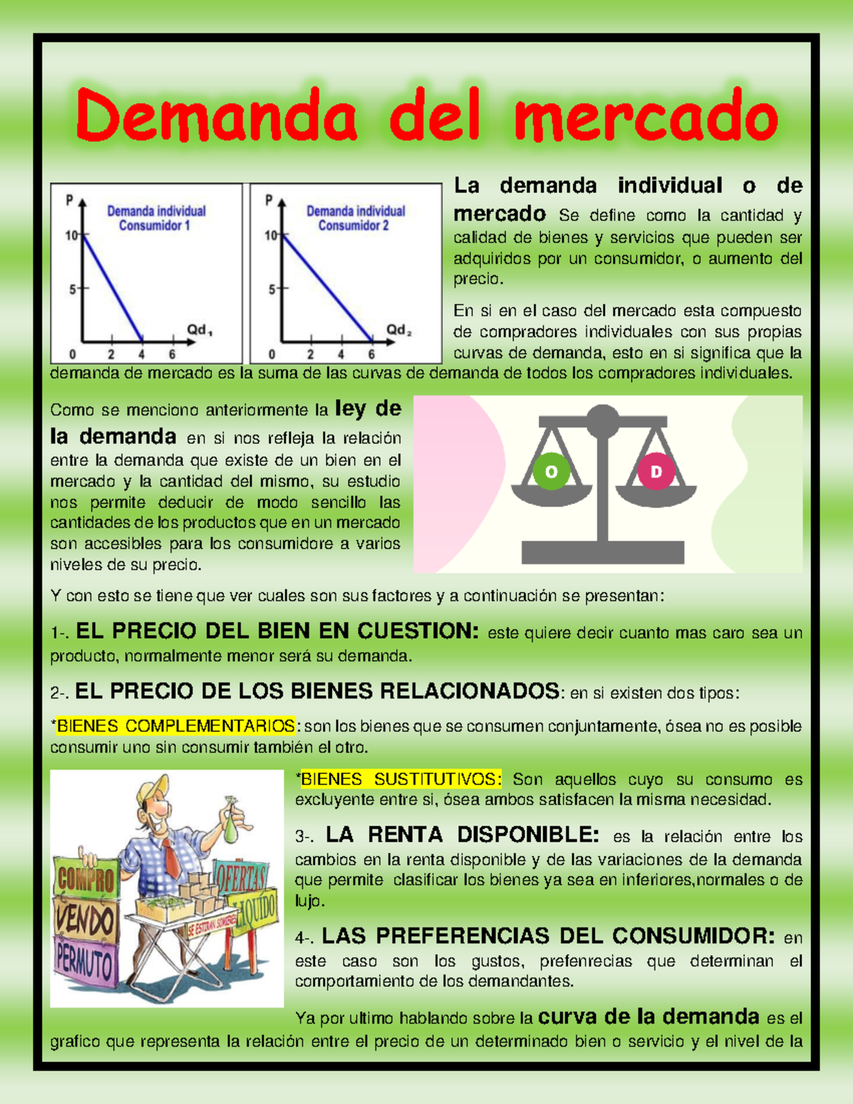 Demanda DE Mercado - Demanda del mercado La demanda individual o de ...