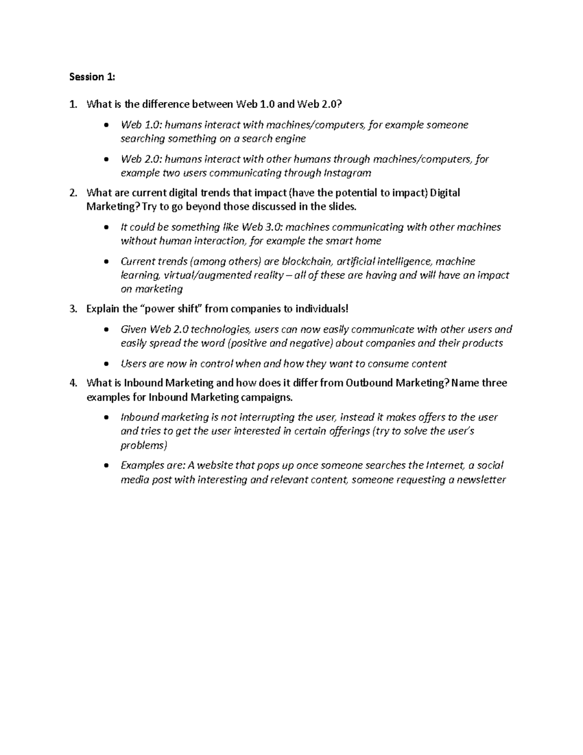 DM- short answers - Alle Lösungen zu den Übungen- gesammelt in einer ...