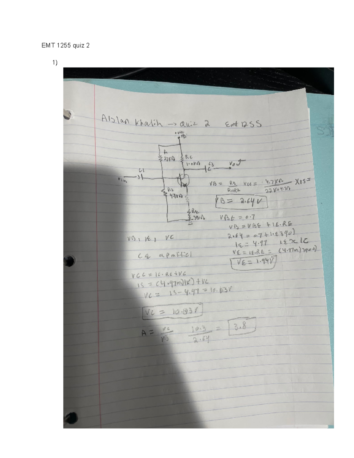 EMT 1255 quiz 2 - Google Docs - EMT 1255 - Alslan khalih Quiz 2 Emt ...