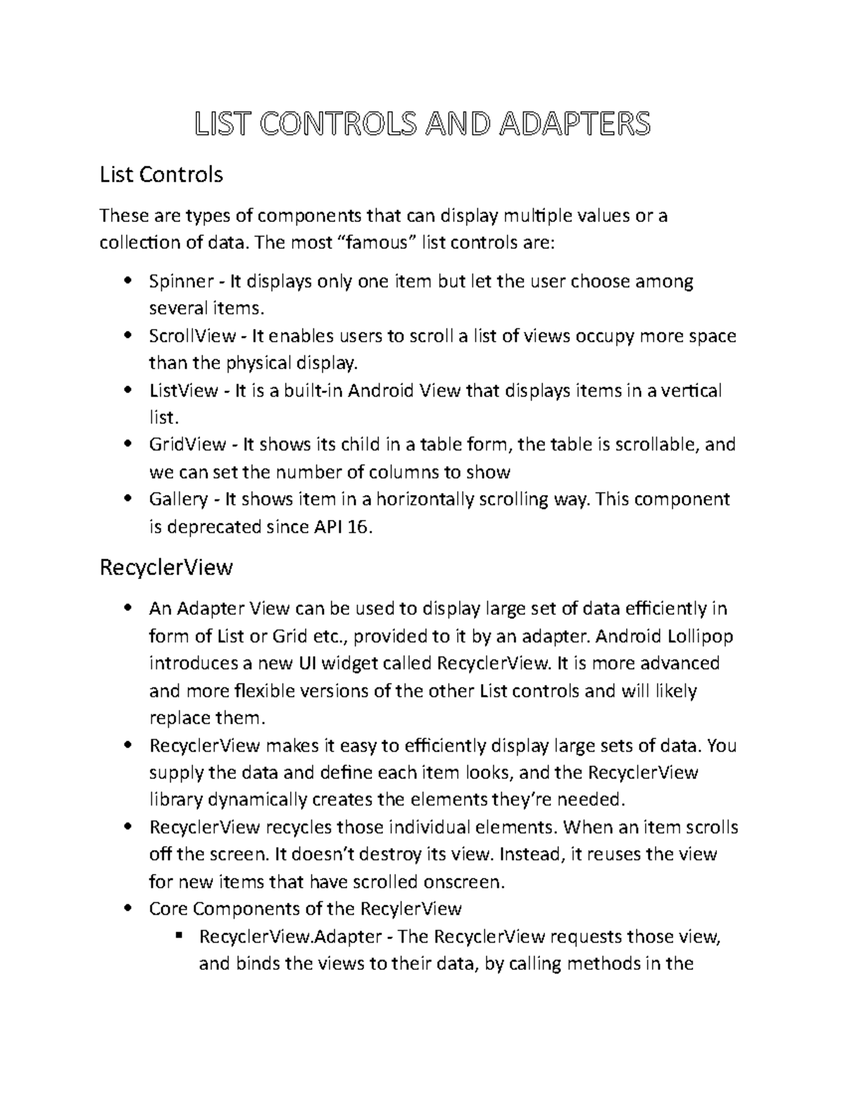 WHAT IS LIST Controls AND Adapters - LIST CONTROLS AND ADAPTERS List ...
