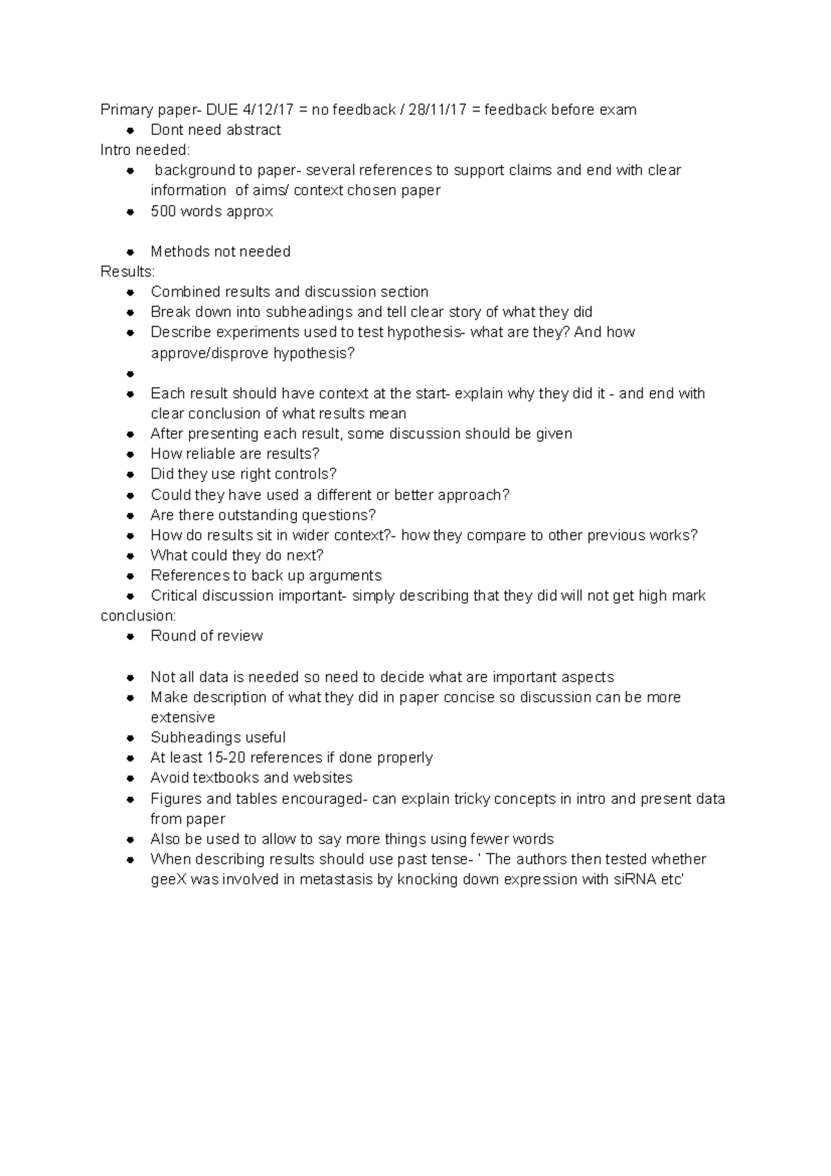 Primary paper - notes - Primary paper- DUE 4/12/17 = no feedback / 28 ...