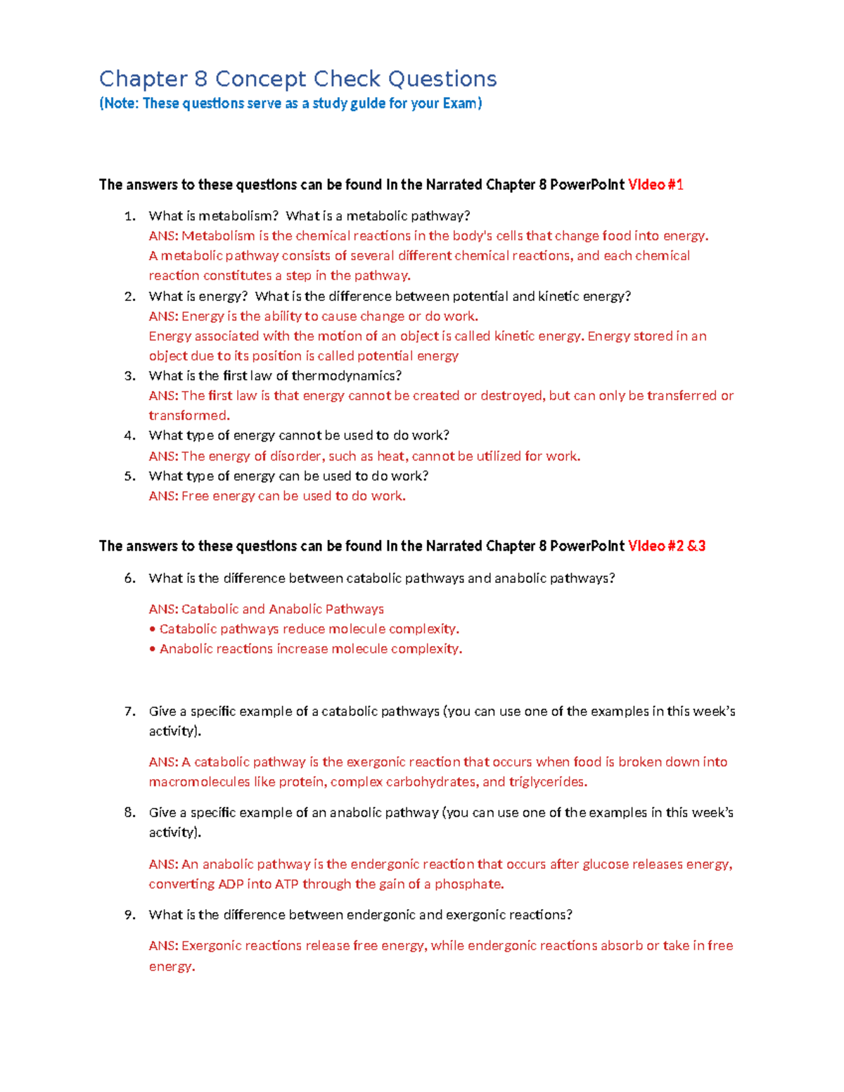 Chapter 8 concept check-summer 2020 - Chapter 8 Concept Check Questions (Note: These questions ...