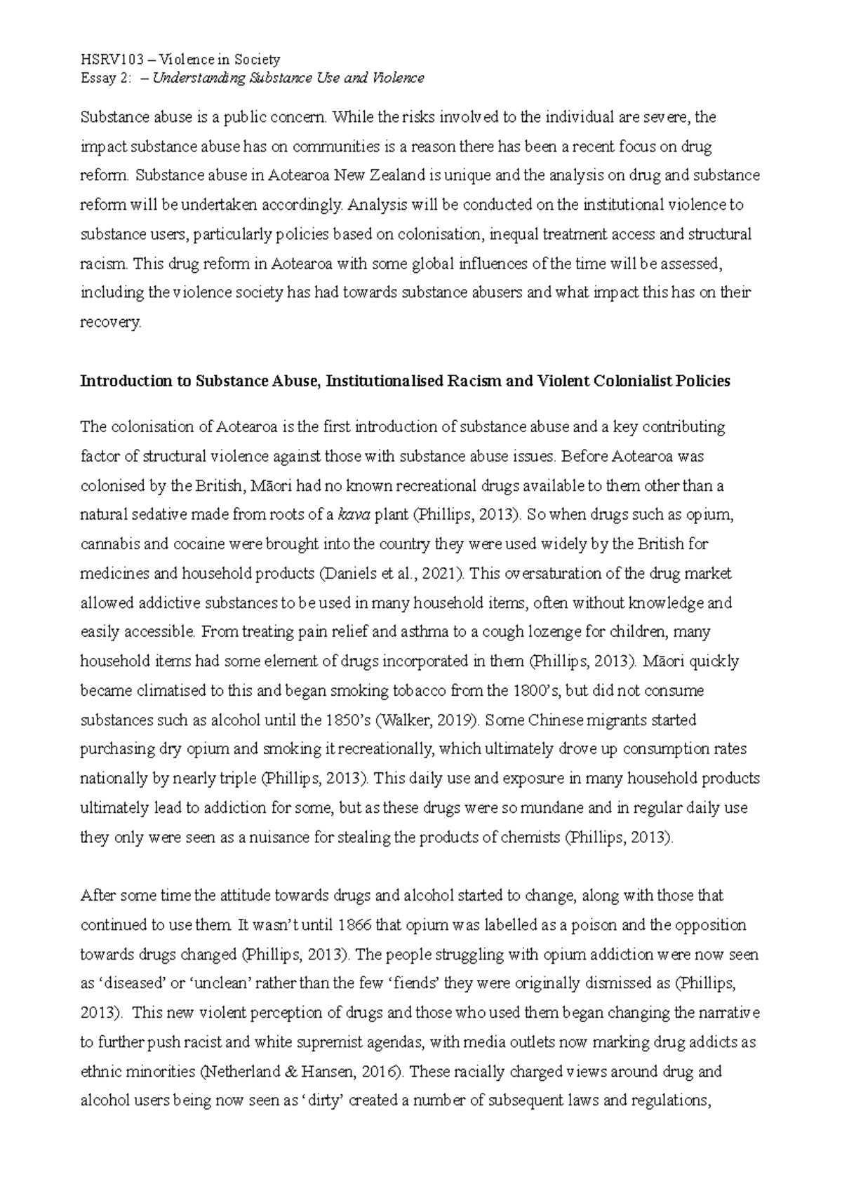 HSRV103 Essay 2 A+ - Use as example only - Essay 2: – Understanding ...