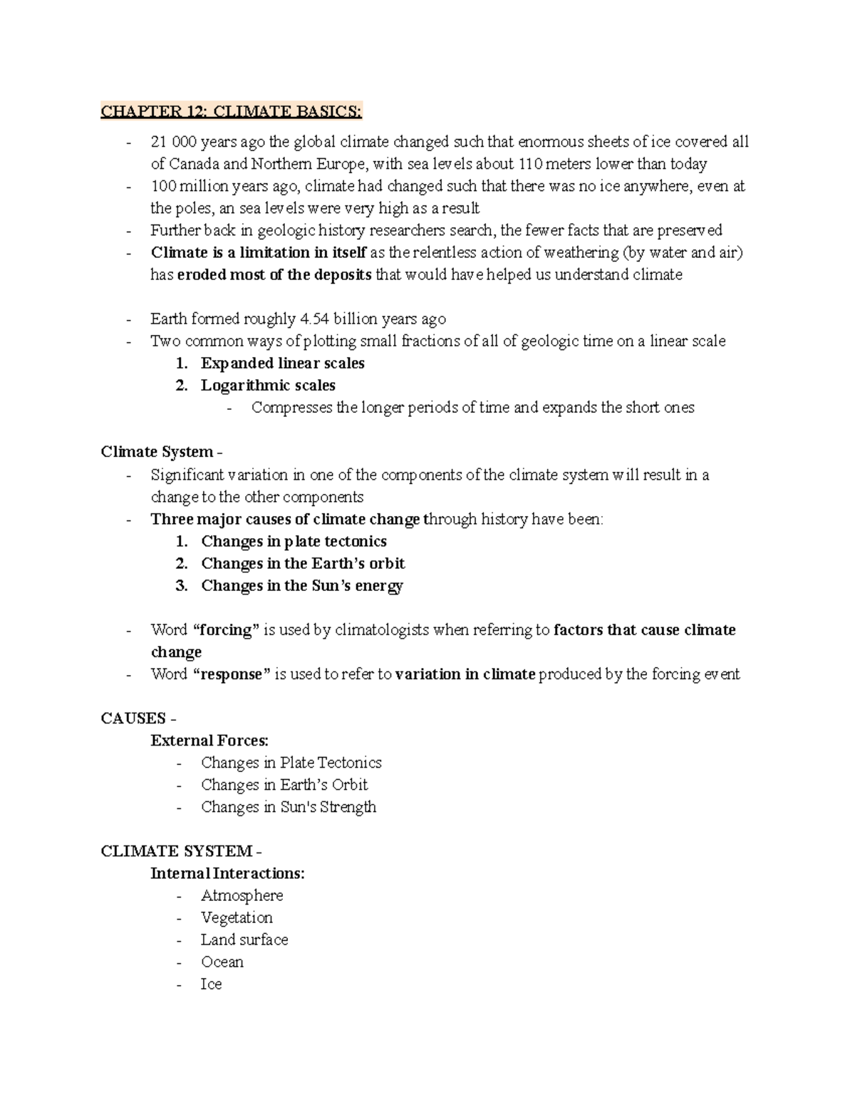 Chapter 12 Climate Basics - CHAPTER 12: CLIMATE BASICS: 21 000 years ...