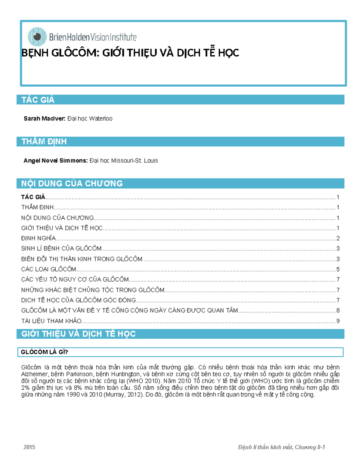 08 Bệnh glôcôm giới thiệu và dịch tễ học-đã mở khóa - TÁC GIẢ Sarah ...