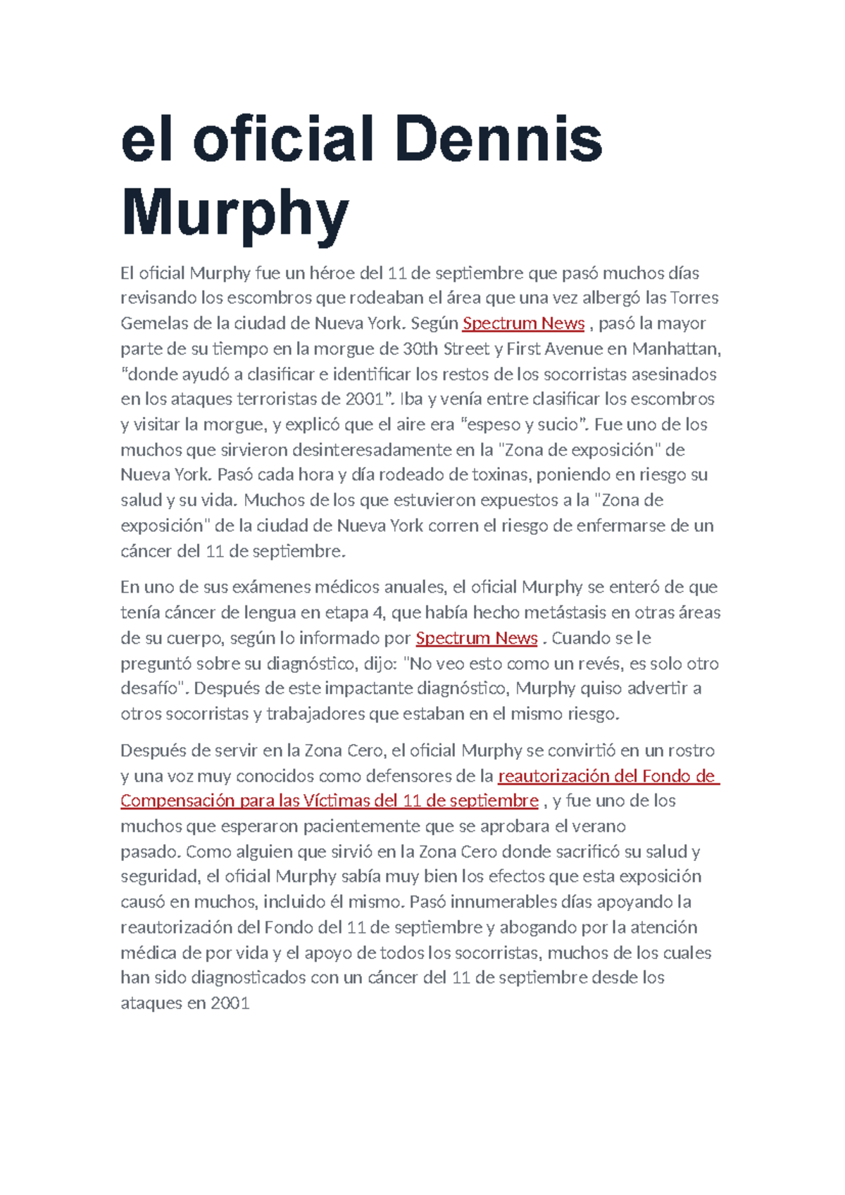 El oficial Dennis Murphy - el oficial Dennis Murphy El oficial Murphy ...