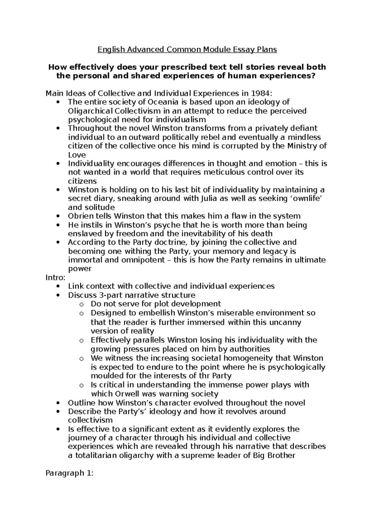 English Advanced Common Module Essay Plans - Orthodoxy is ...