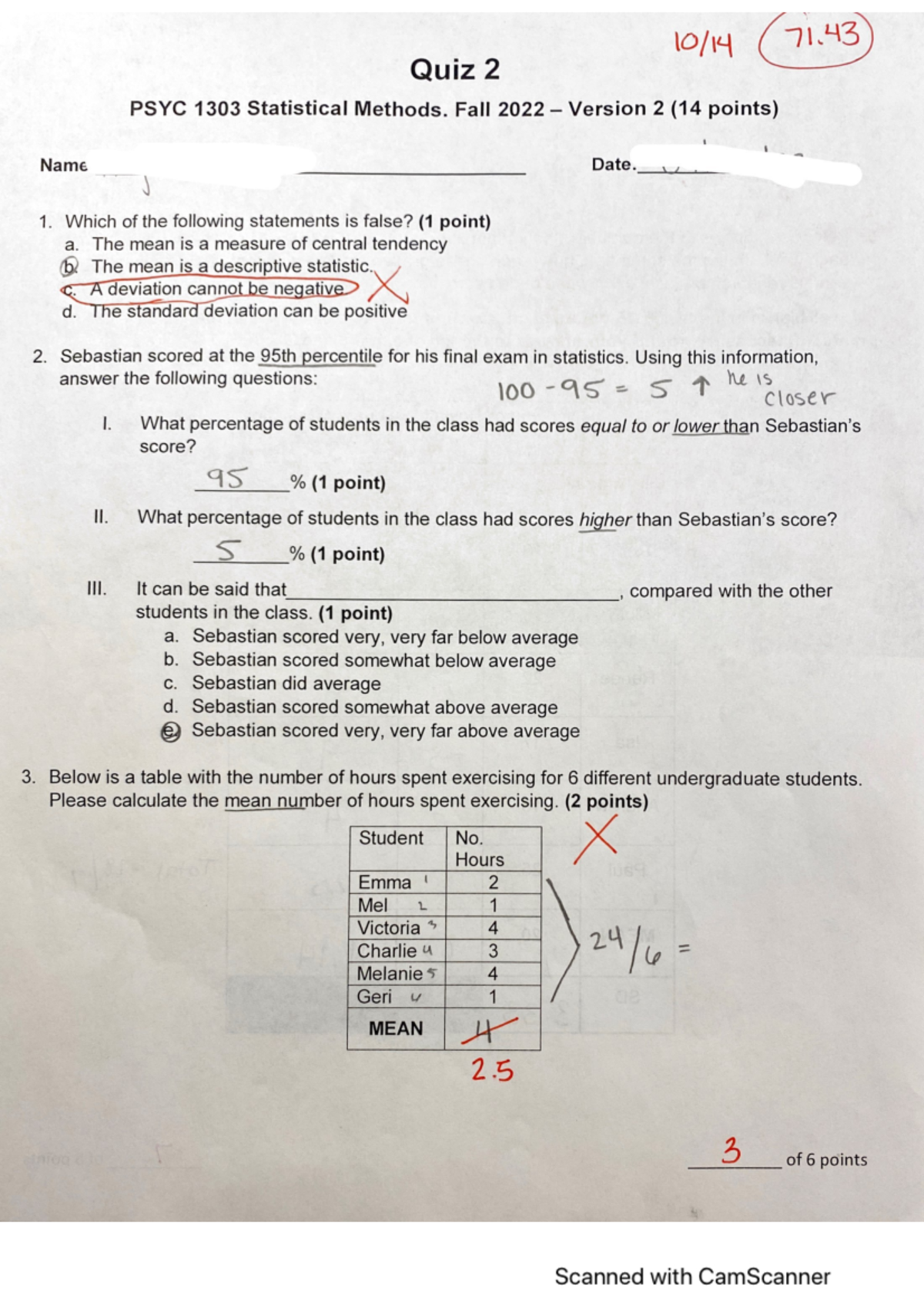 Cam Scanner 11-13-2022 15 - ho Quiz 2 PSYC 1303 Statistical Methods ...