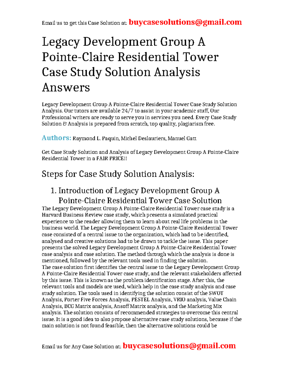 Solution Legacy Development Group A Pointe-Claire Residential Tower ...