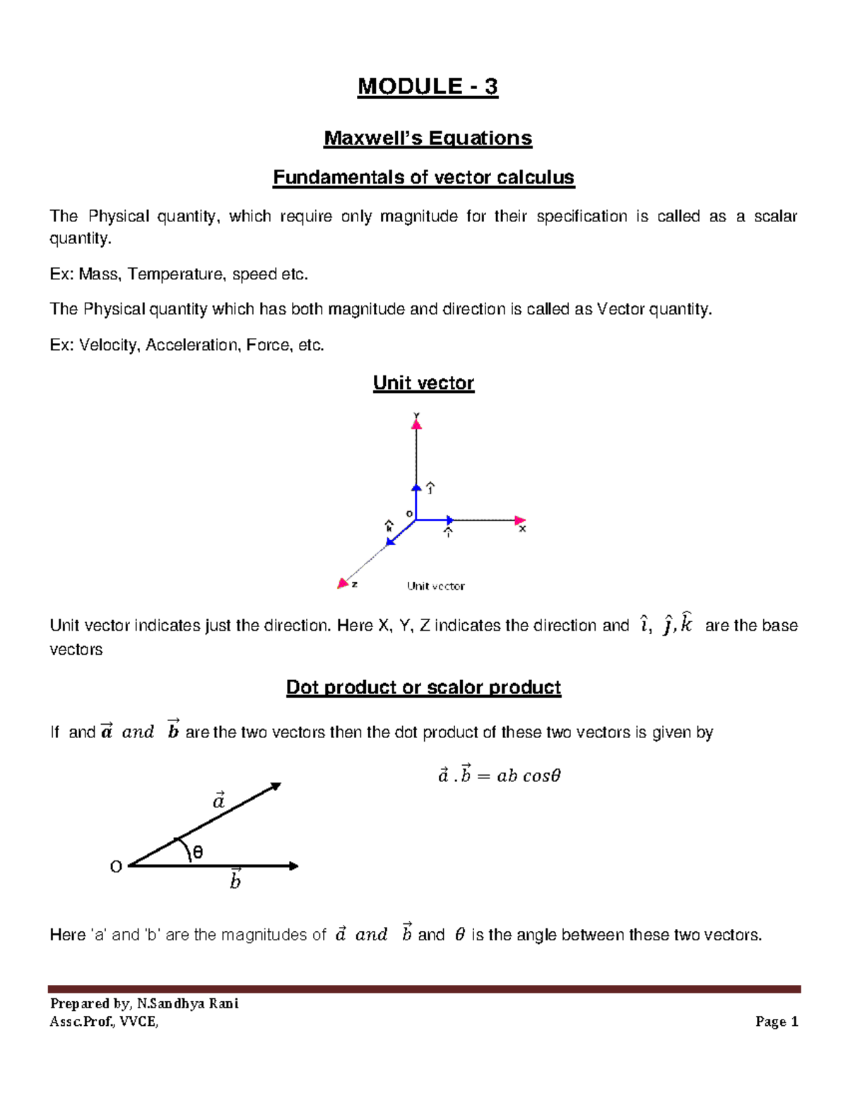Module - 3 Maxwell equations and optical fibers - Prepared by, N Rani ...