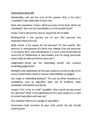 template for an answer for a basic negligence problem question ...