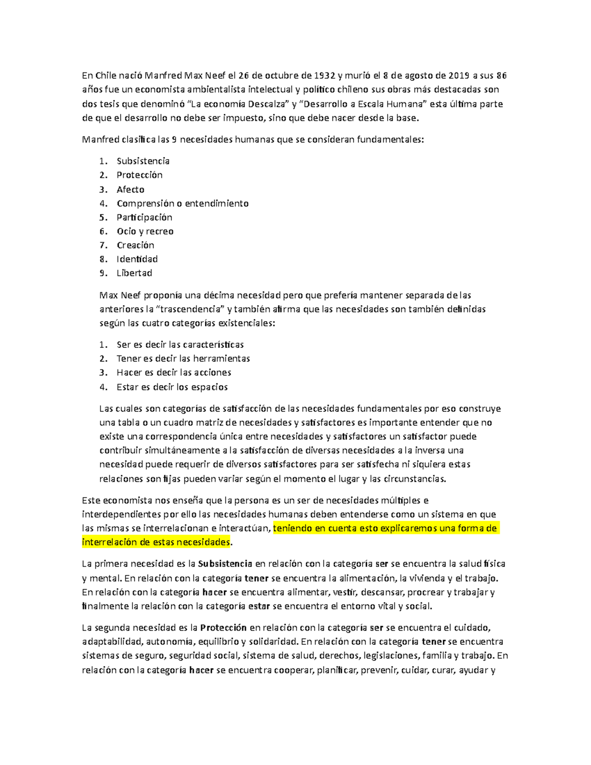 Como elaborar Matriz Max Neef - Investigación III: Asistentes de ...