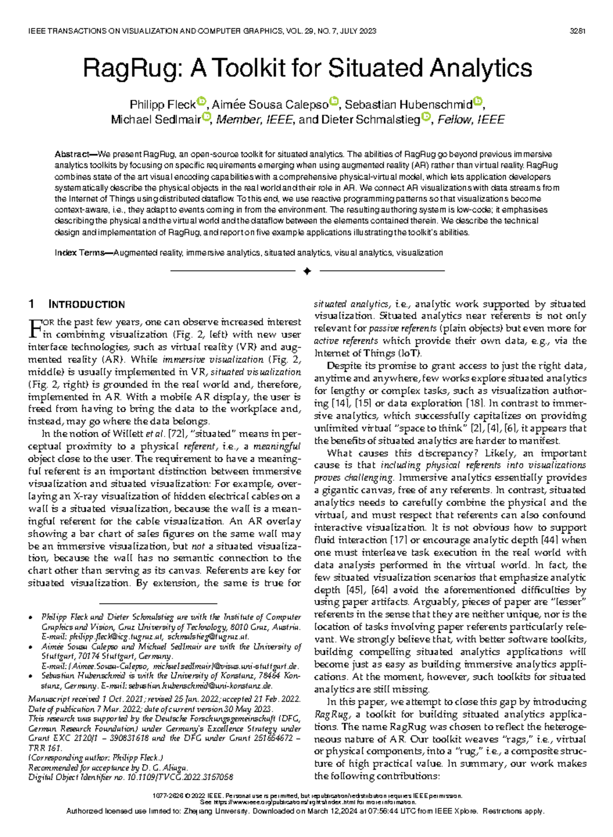 Rag Rug A Toolkit for Situated Analytics - RagRug: A Toolkit for ...