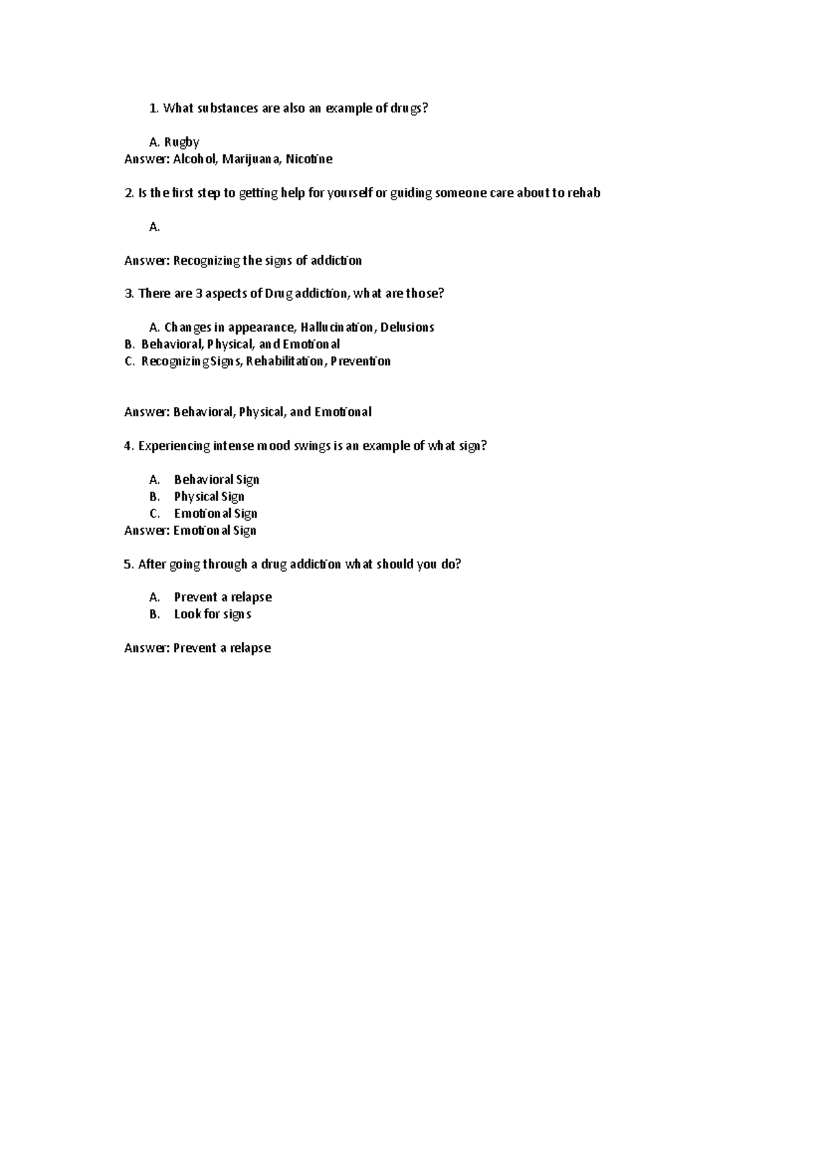 What substances are also an example of drugs - Rugby Answer: Alcohol ...