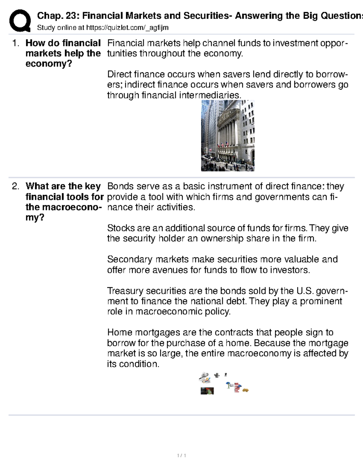 Chap. 23 Financial Markets and Securities- Answering the Big Questions ...