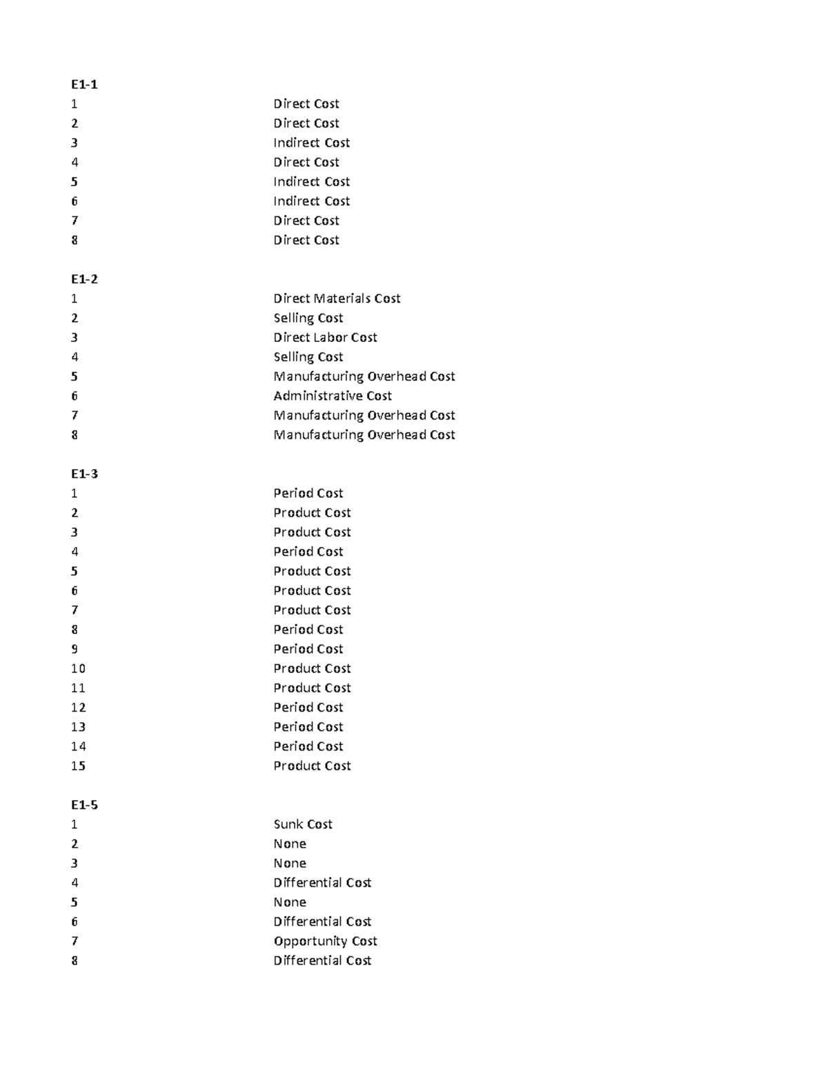 Acccob 3 K43 HW2 Adiviso - E1- 1 Direct Cost 2 Direct Cost 3 Indirect ...