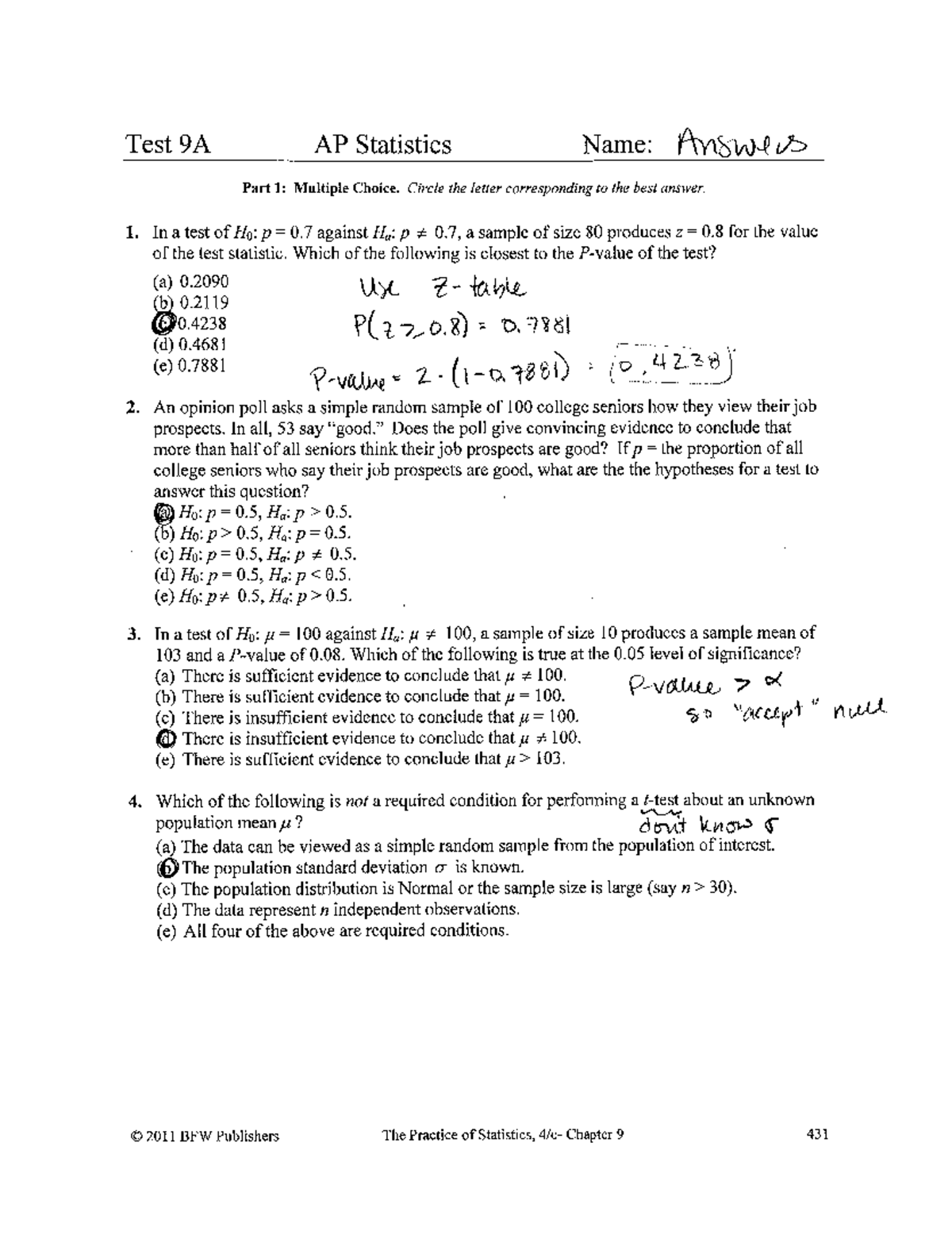 Ch 9 Review solns - Hello. - Math026 - Studocu