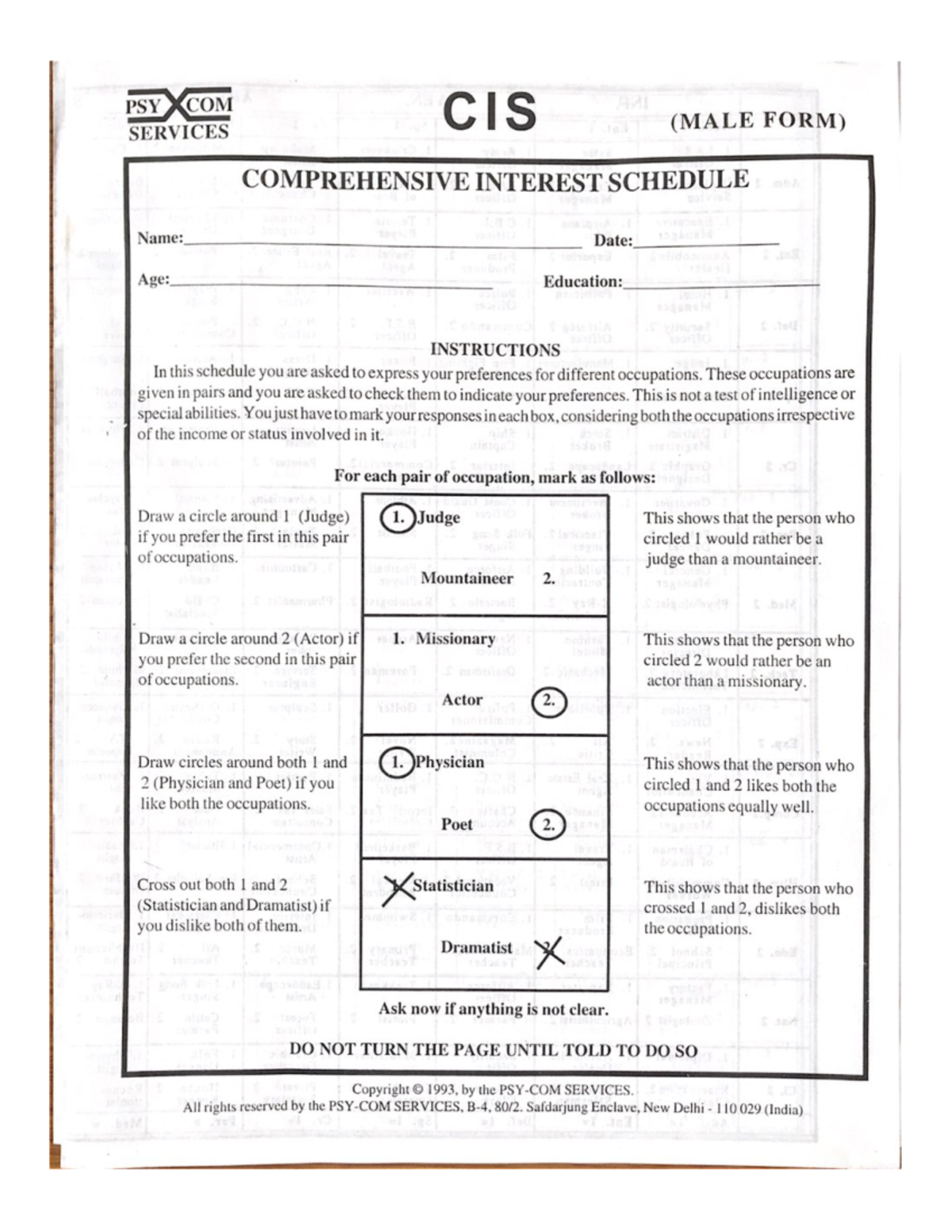 CIS Comprehensive Interest Schedule Response Sheet Introduction To cis-comprehensive-interest-schedule-response-sheet-introduction-to