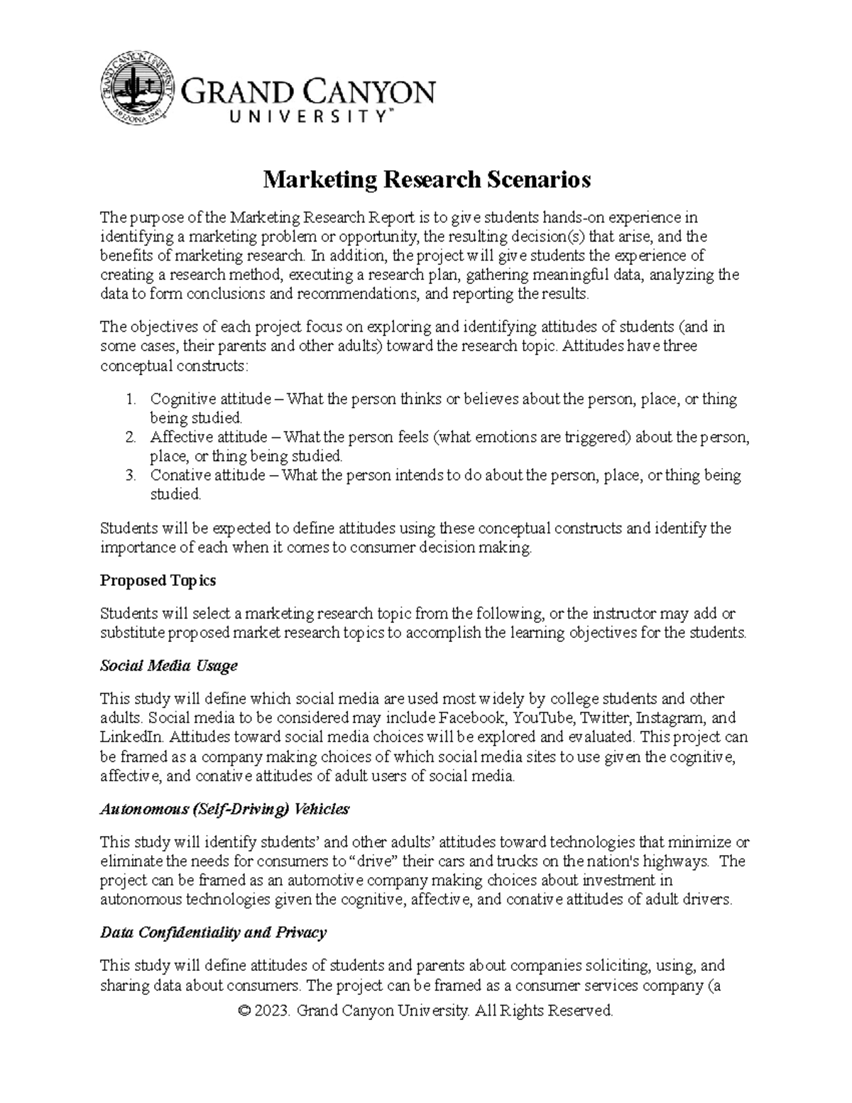 MKT 445 RS Marketing Research Scenarios - Marketing Research Scenarios ...