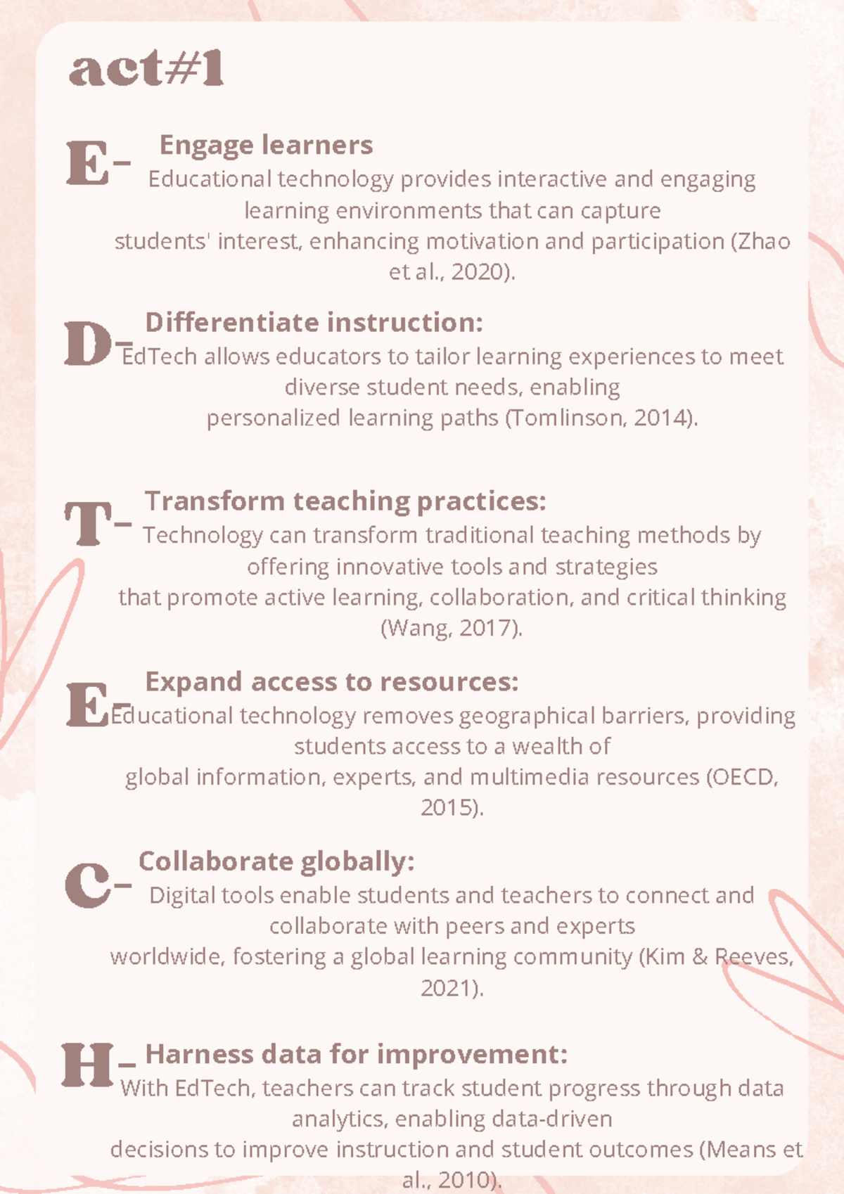 E- D- T- E- C- H - edtech - E- D- T- E- C- H- Engage learners Educational technology provides ...