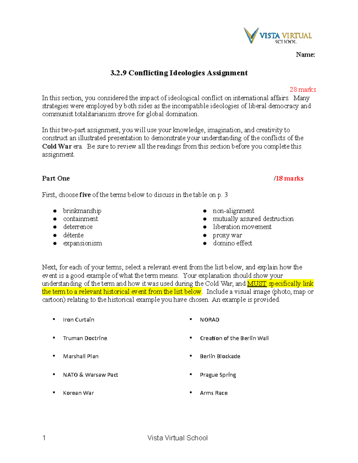 3.2.9 conflicting ideologies - Name: 3.2 Conflicting Ideologies Assignment 28 marks In this ...