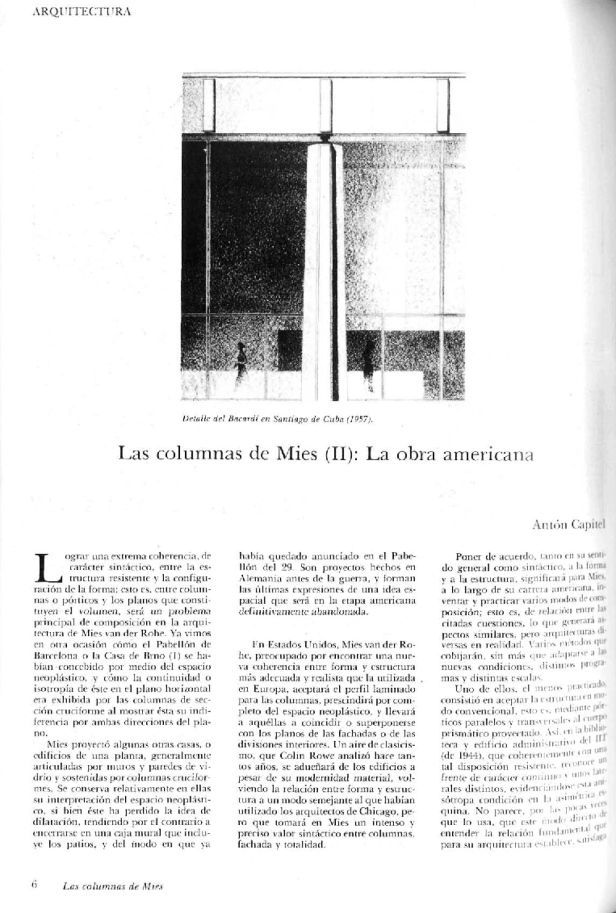 Las columnas de MIES - lectura - Detalle del Bacardí en Santiago de ...
