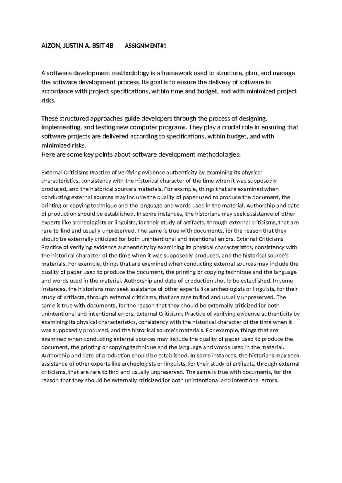 Software about - detailed texts - AIZON, JUSTIN A. BSIT 4B ASSIGNMENT# A software development ...