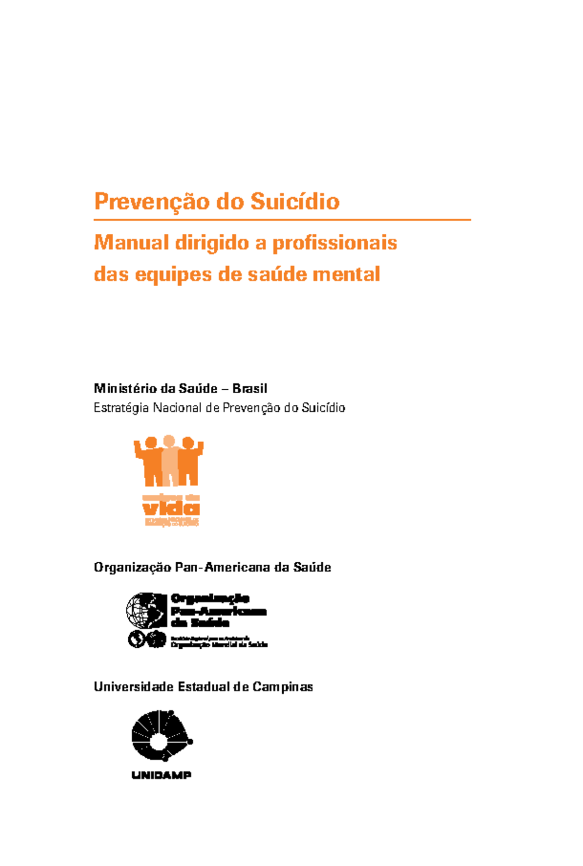 Manual Prevenção ao Suicídio - Prevenção do Suicídio Manual dirigido a ...