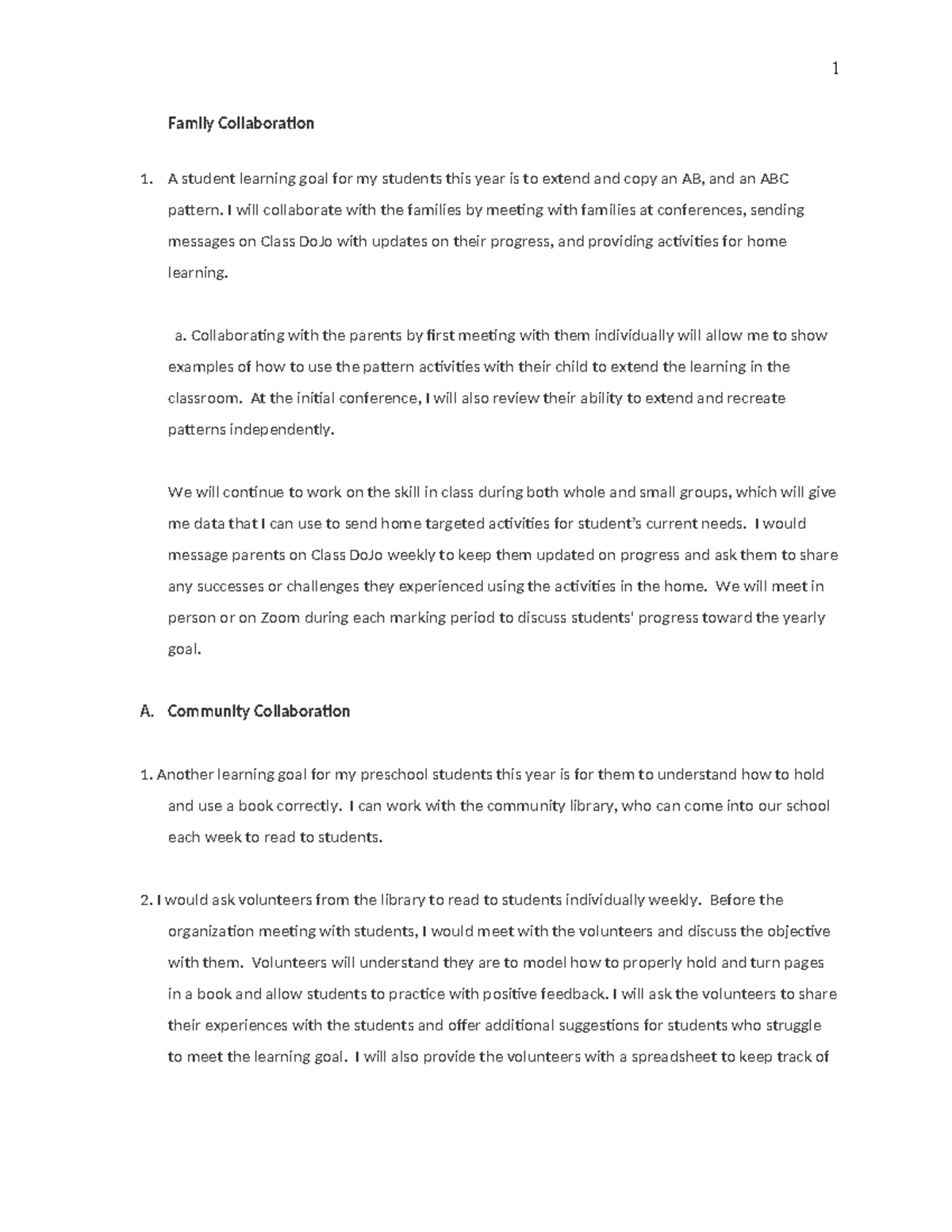 D188 task 3 - collaborating with others - Family Collaboration A ...