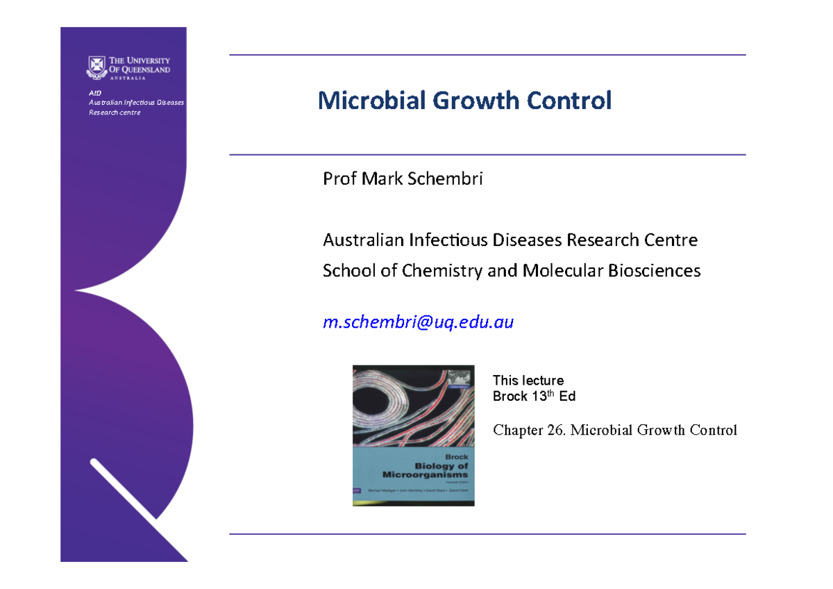 L6 2013 1 slide per page - blah - Microbial Growth Control Prof Mark ...
