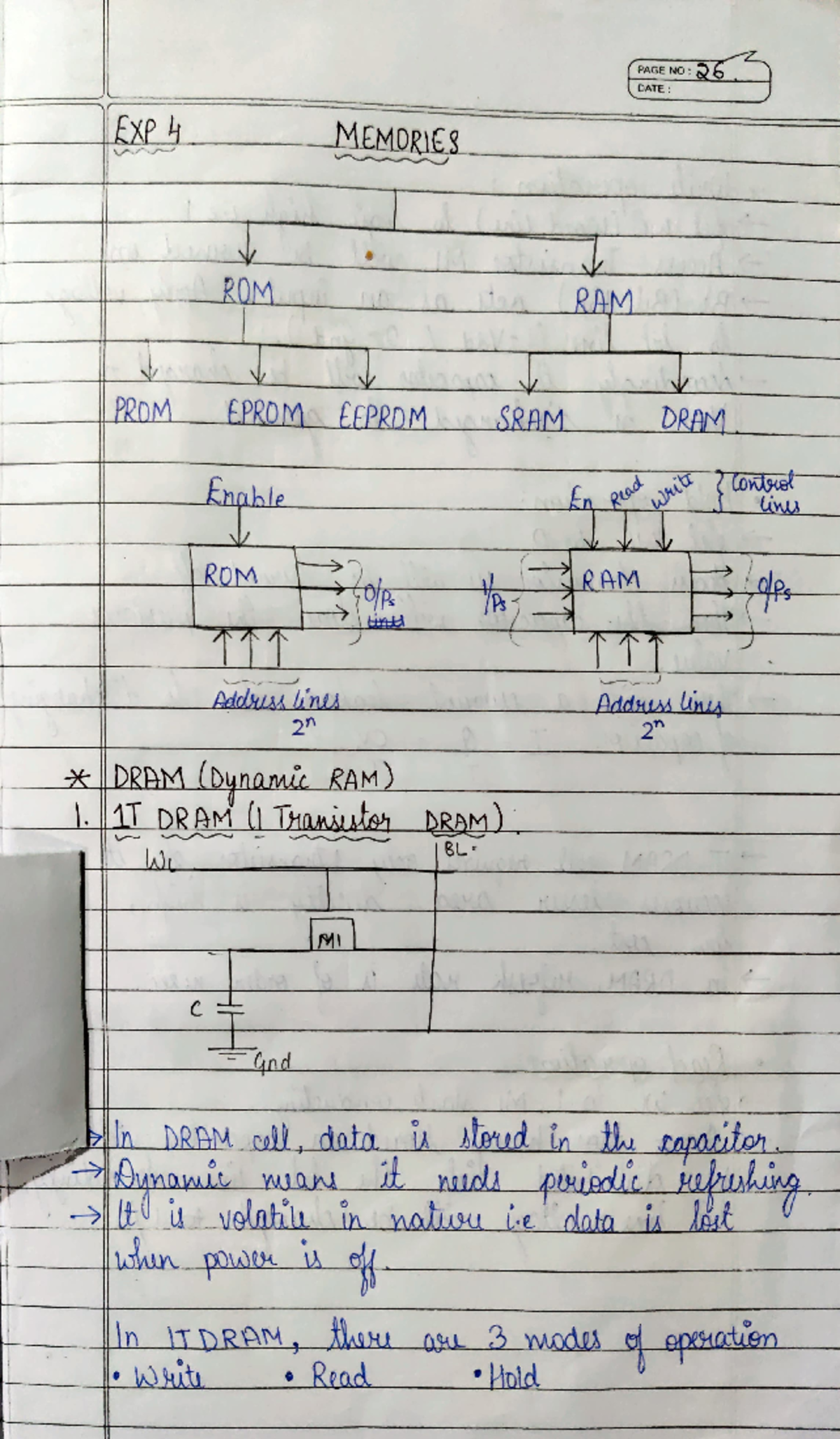 CMOS MOD4 - CMOS1 - DATE: EXP MEMDRIE ROM RAM PROM EPROM LEPROM SRAM ...