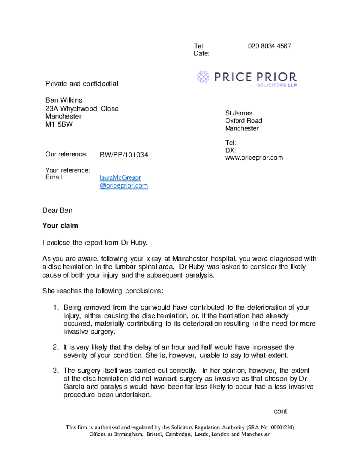 FLS T2 Problem Solving and Legal Writing Workshop 4 - exemplar letter ...