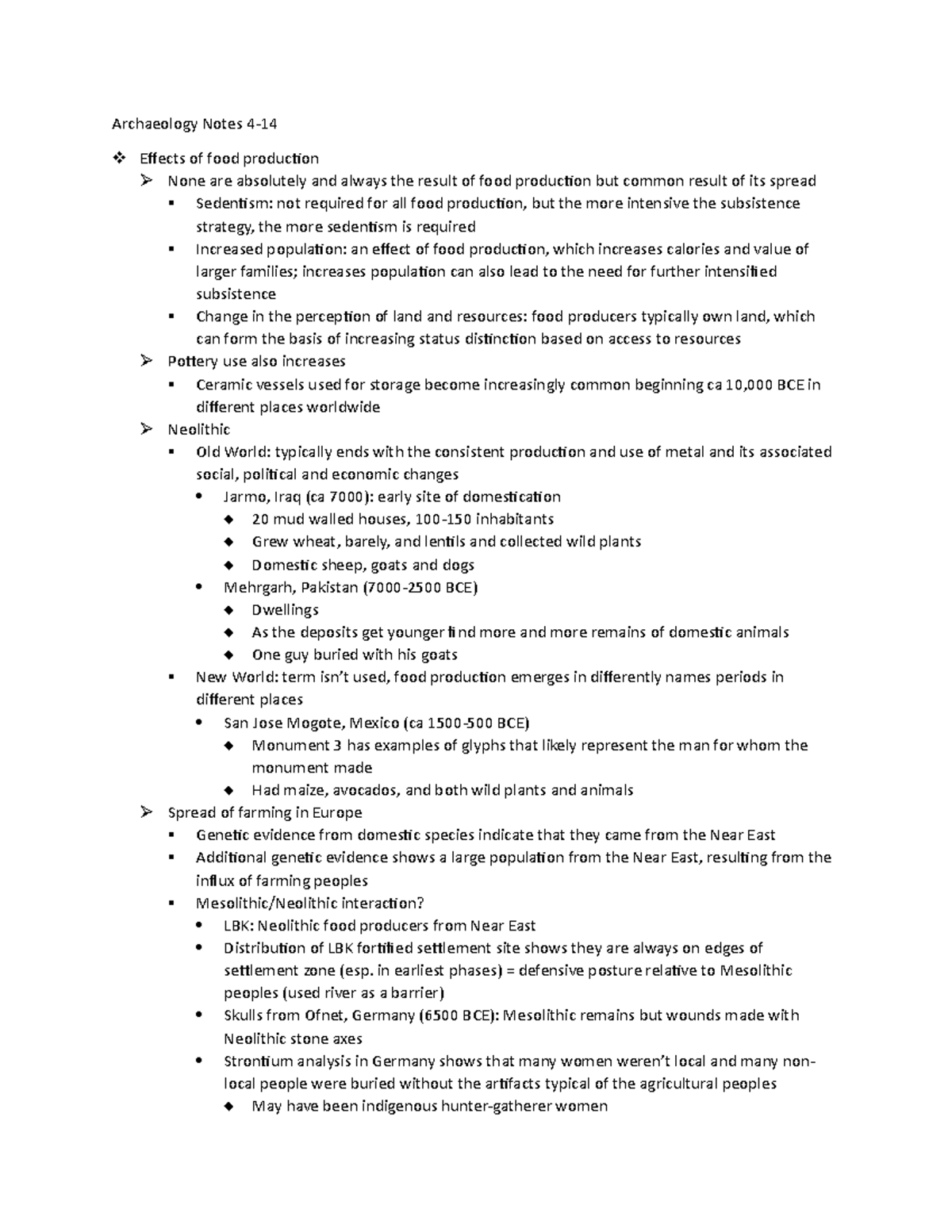 Archaeology Notes 4-14 - Archaeology - Archaeology Notes 4- Effects of ...