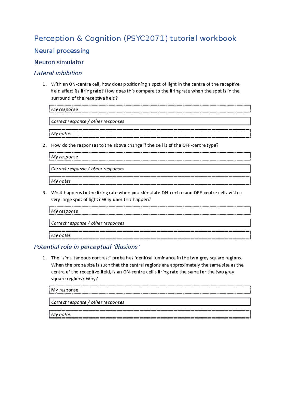 PSYC2071 2020 tutorial notebook neural - Perception & Cognition ...