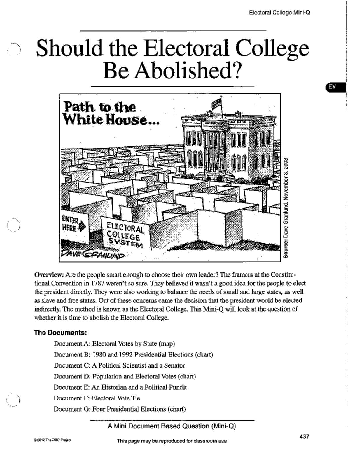 Electoral college dbq - Helps students with DBQS - English Language ...