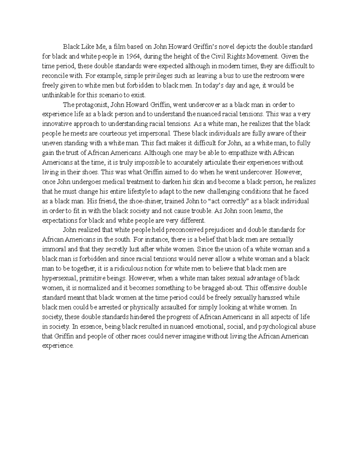 Black Like Me Review - Black Like Me, a film based on John Howard ...