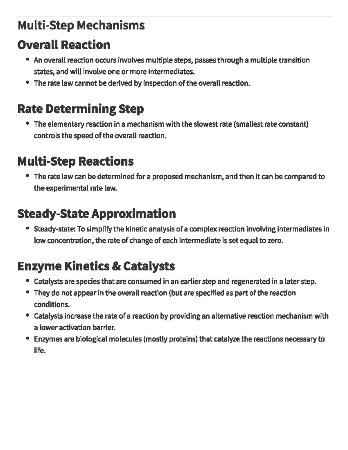 Kinetics - Notes about multi-step mechanisms from CHEM 123 lectures ...