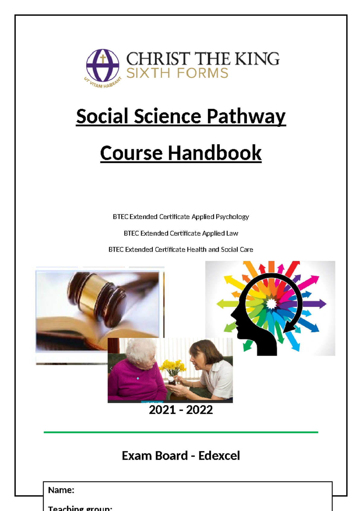 Social Science Pathway handbook - Social Science Pathway Course ...