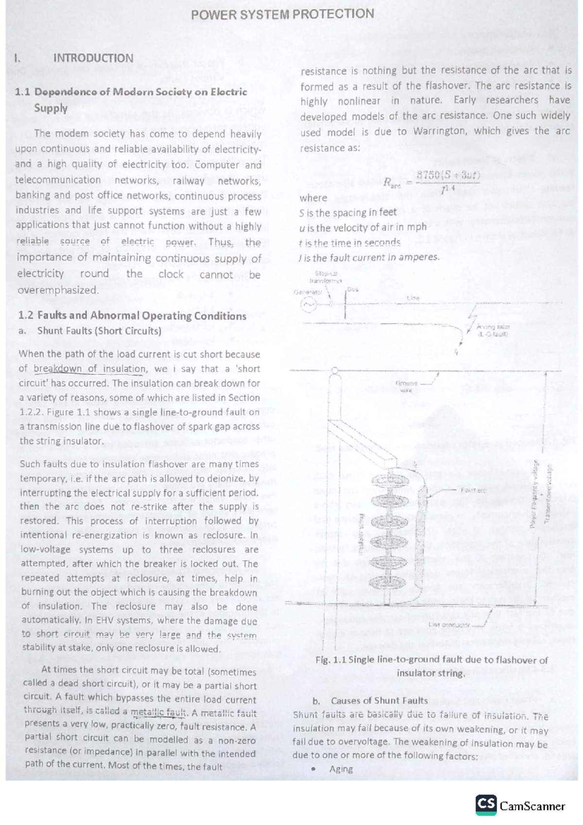 Psp Im 1 Power System Protection Module 1 Bachelor Of Electronics And Communication