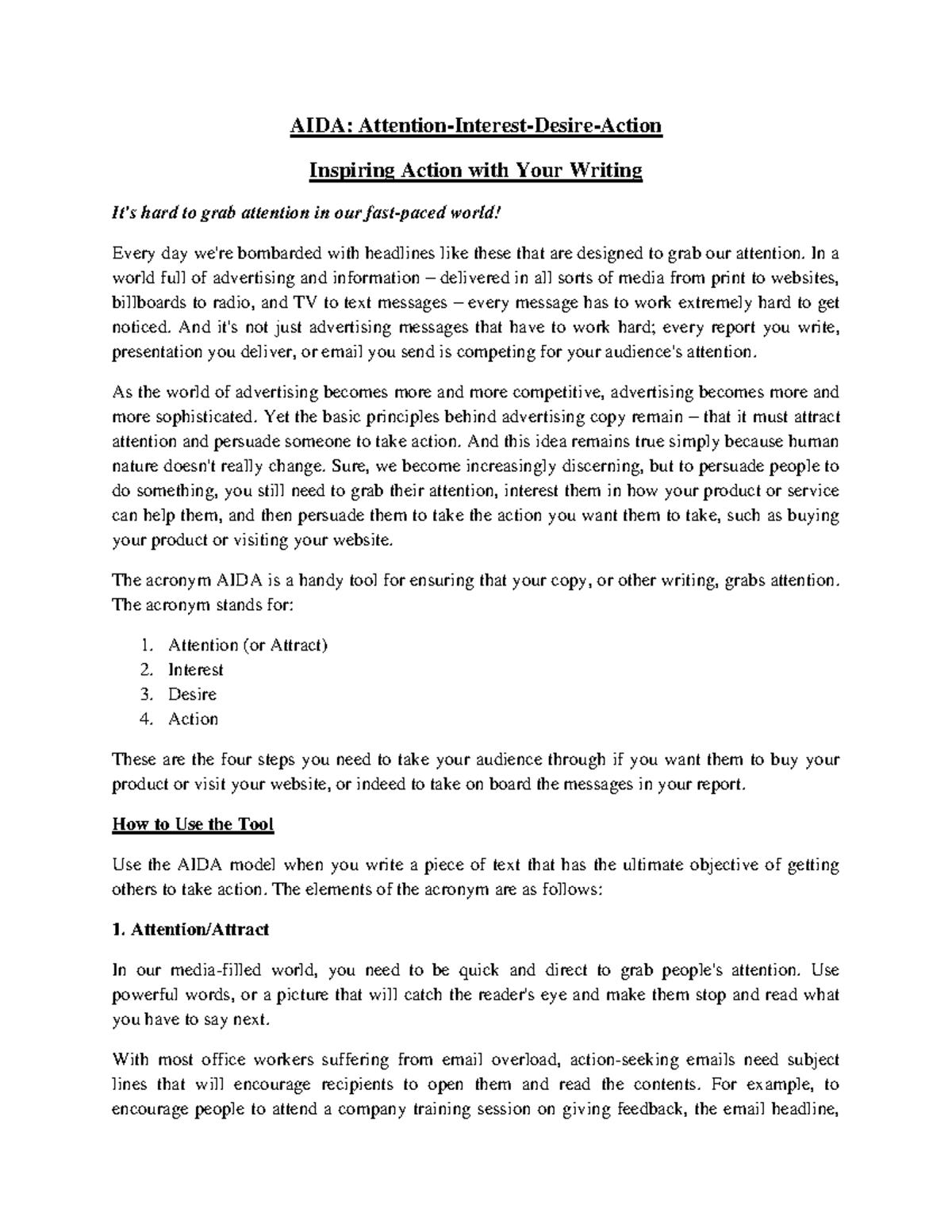 AIDA - You can get detailed information of the topics in this pdf ...